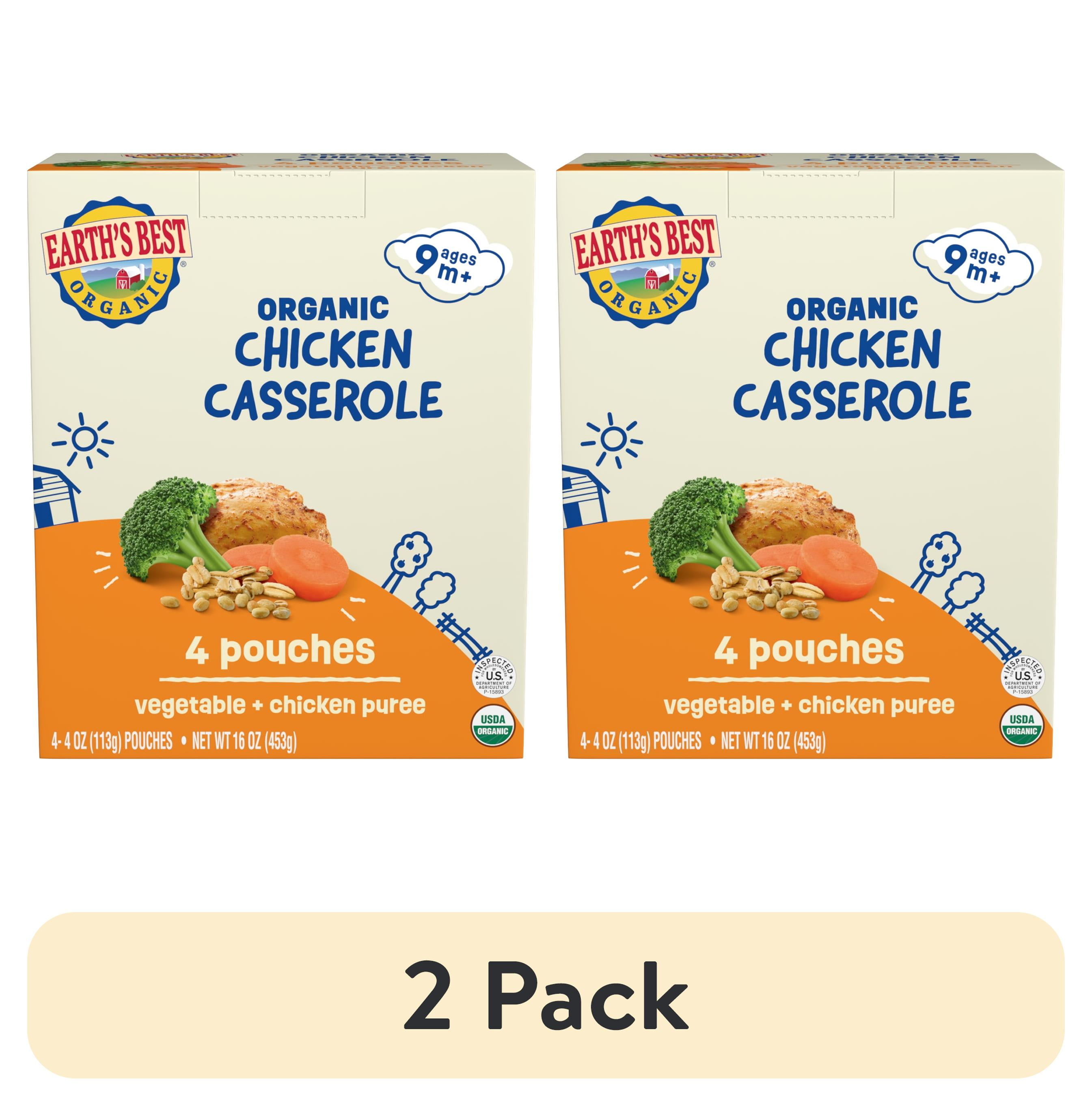 (2 pack) Earth's Best Organic Stage 3 Baby Food, Chicken Casserole ...