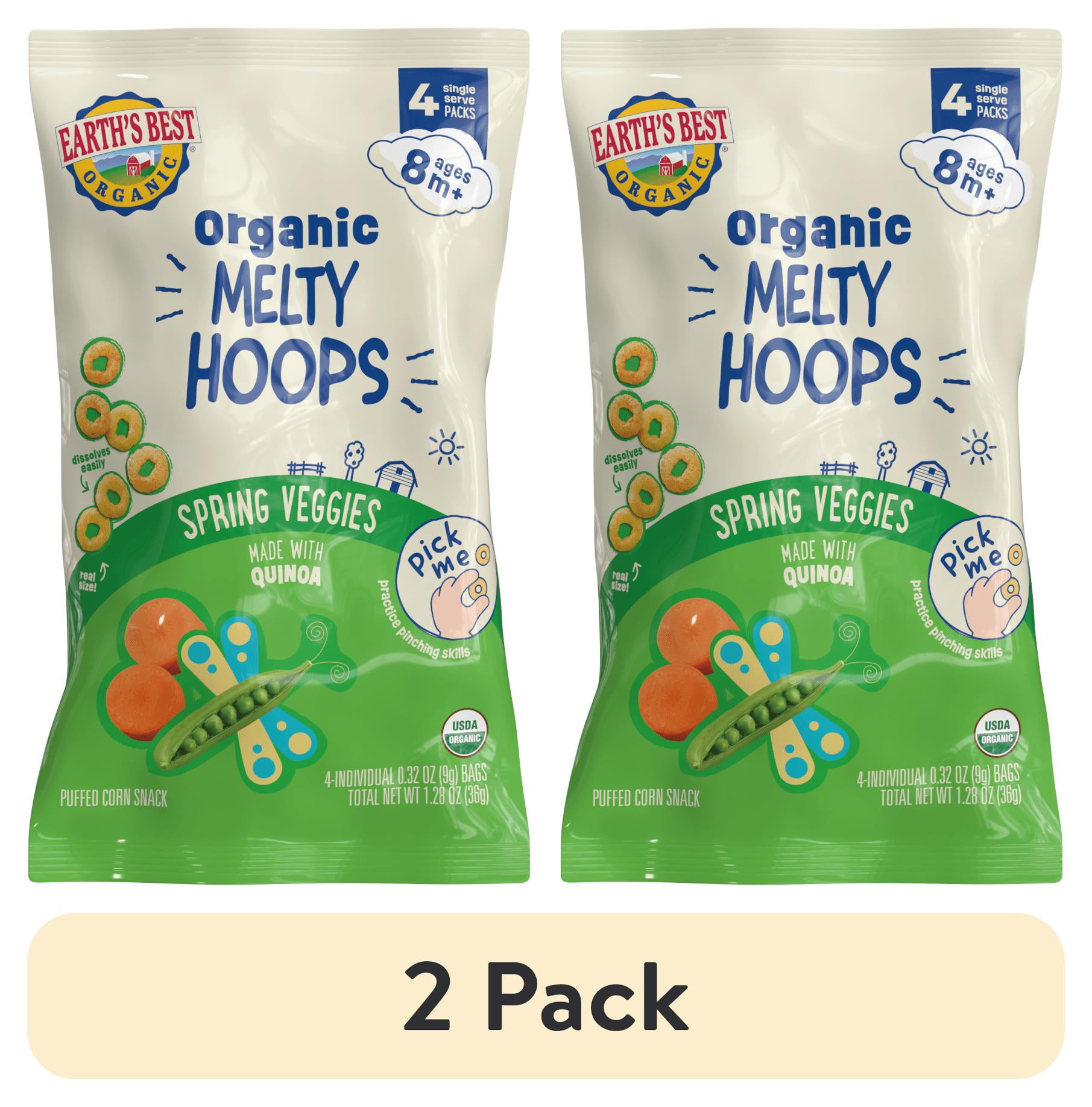 (2 pack) Earth's Best Organic Bite-Size Melty Hoops Spring Veggies ...