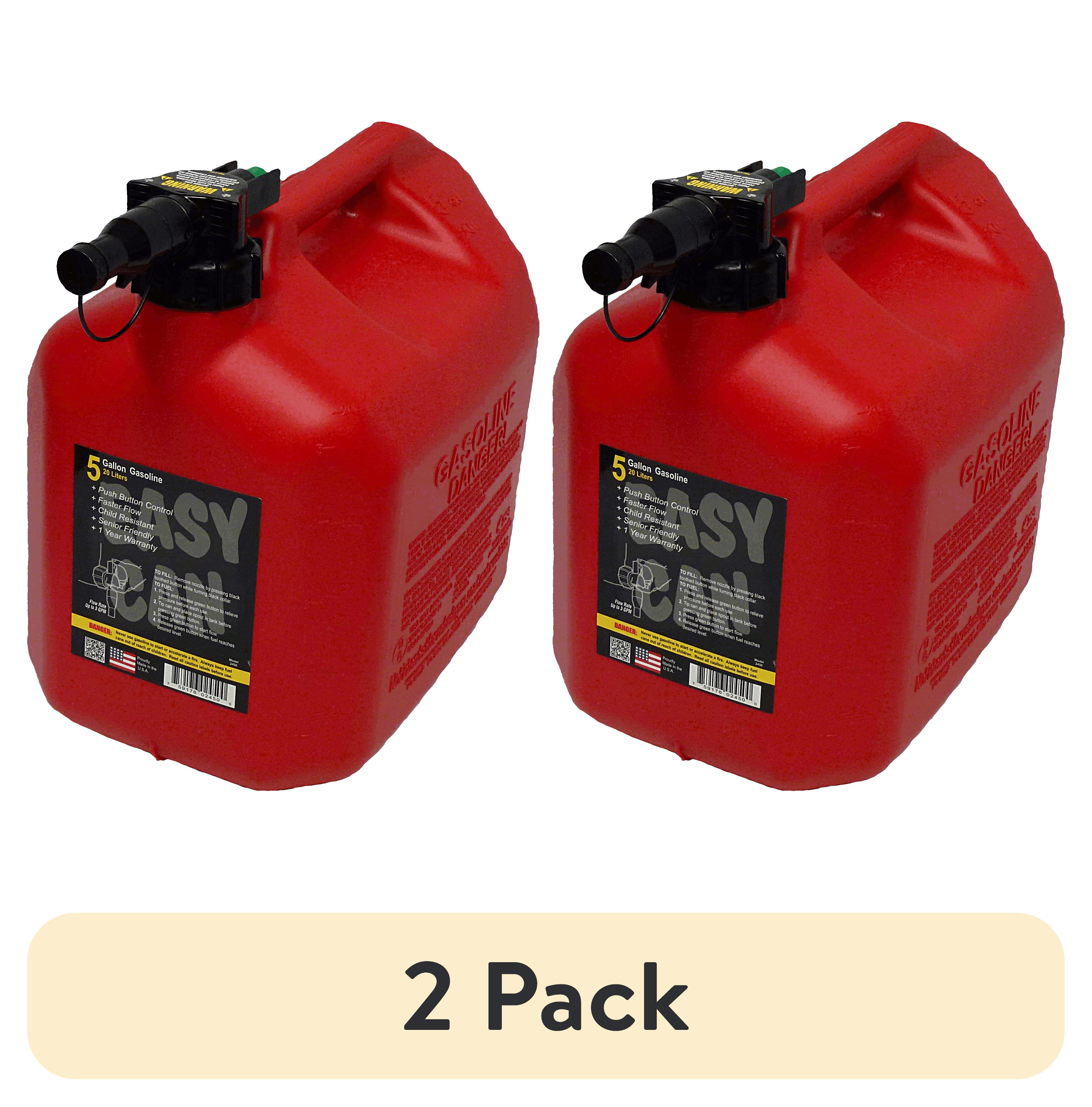 (2 pack) Easy Can 5 Gallon Gas Can with Flame Mitigation Device and ...