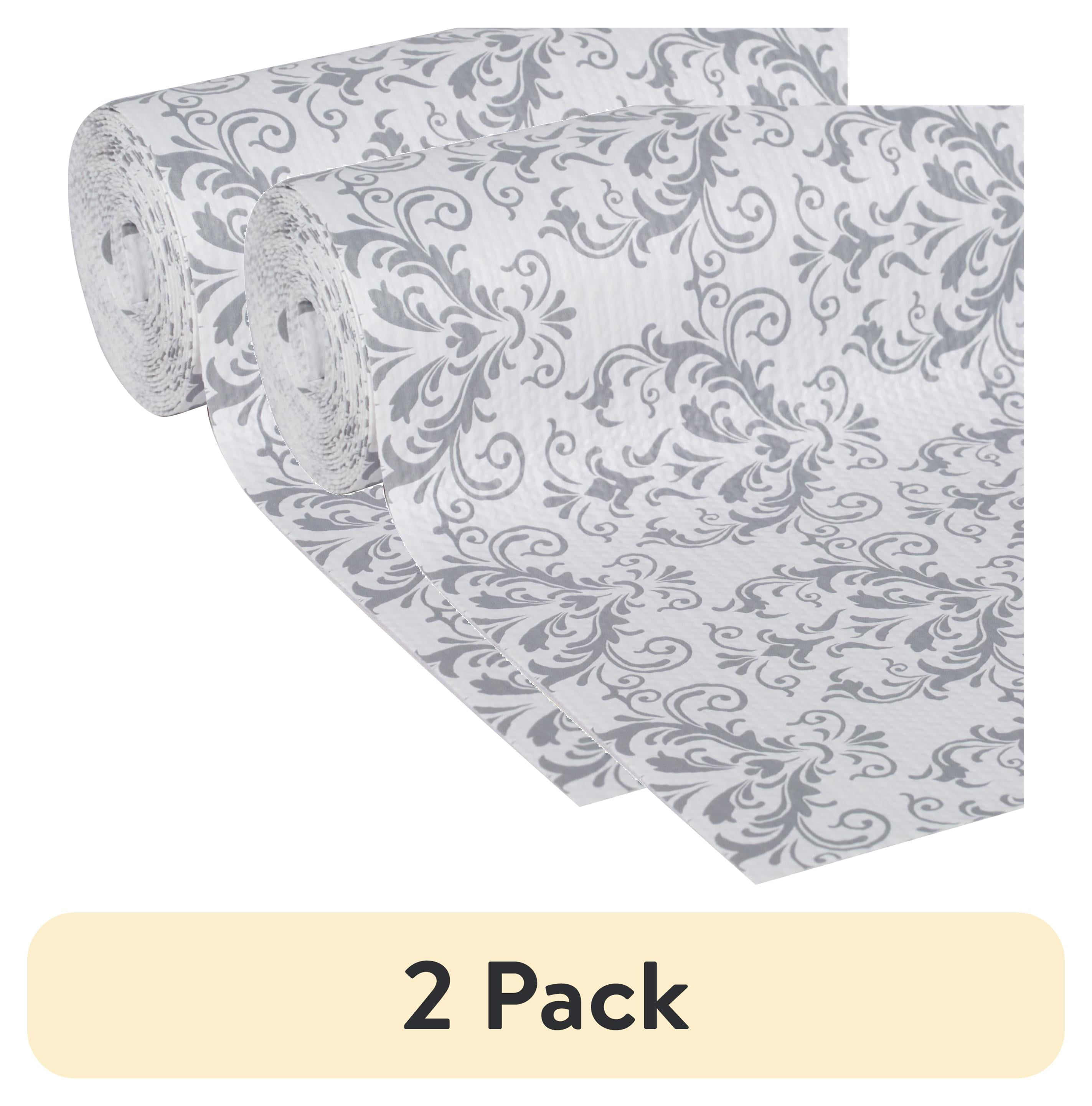 (2 pack) EasyLiner Smooth Top Shelf Liner, Gray Damask, 12 in. x 10 ft ...