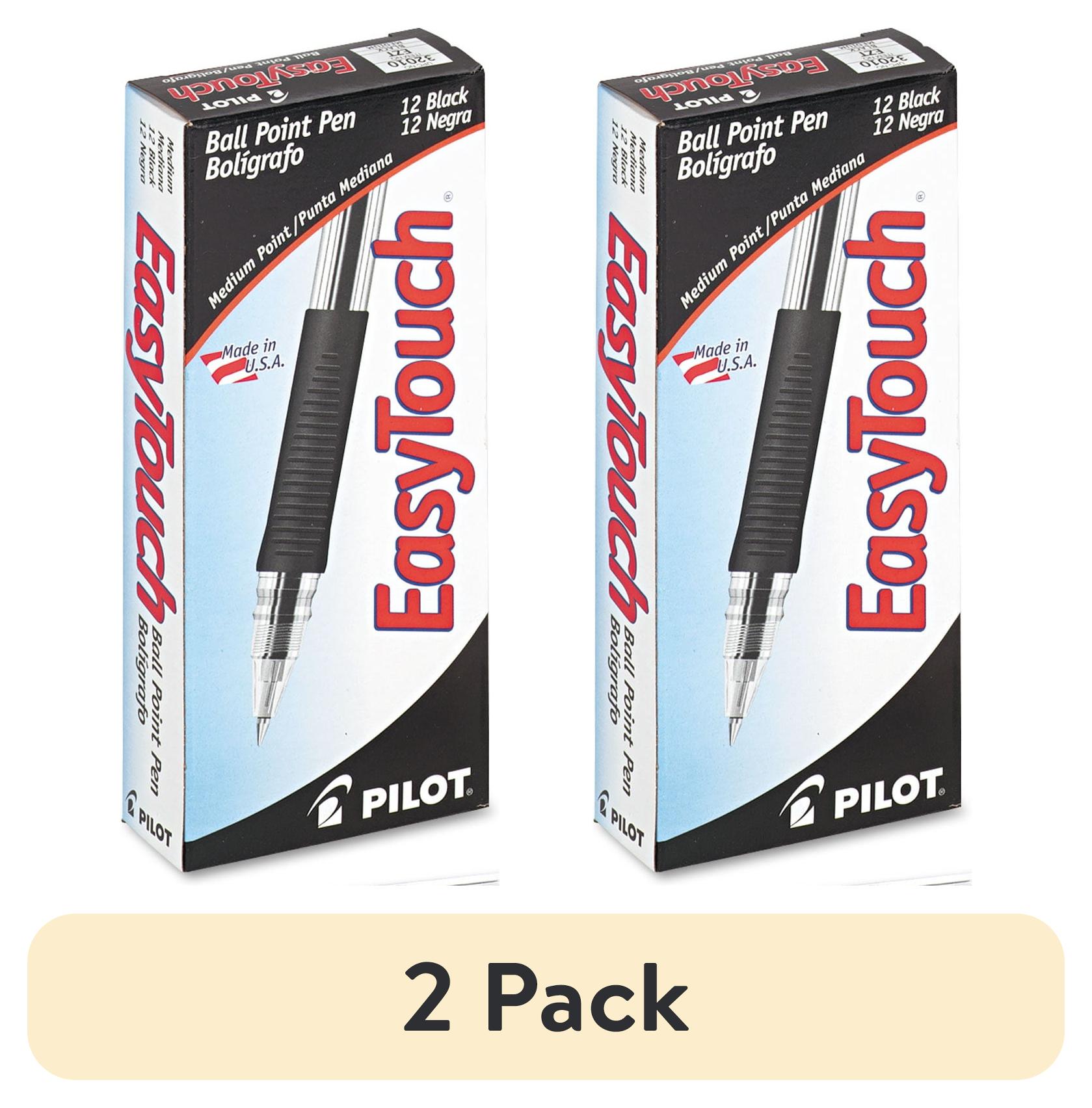 (2 pack) Easytouch Ballpoint Pen, Stick, Medium 1 Mm, Black Ink, Clear ...