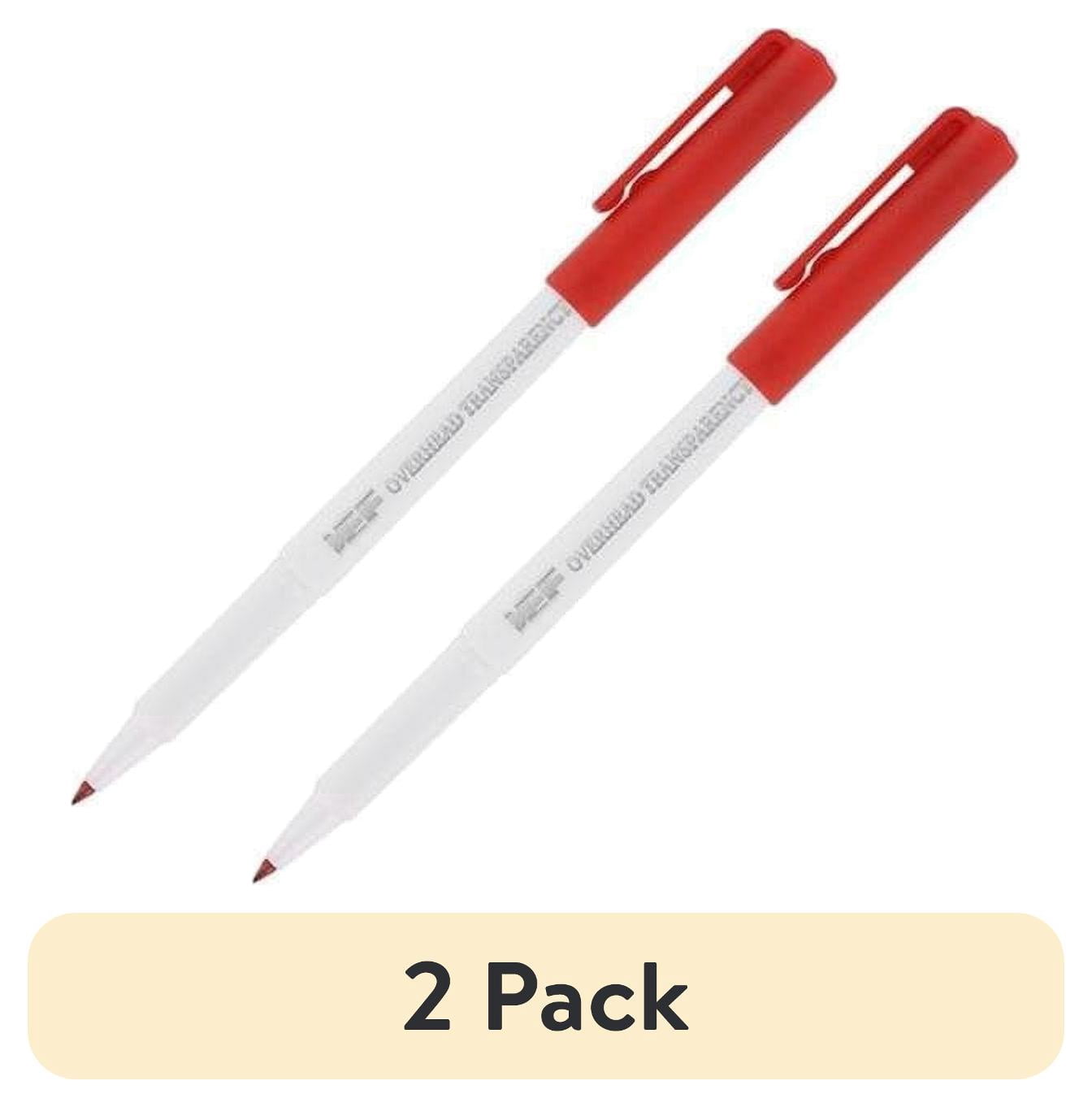 (2 pack) Eberhard Faber Overhead Transparency Pens, Red Ink, Fine Point ...