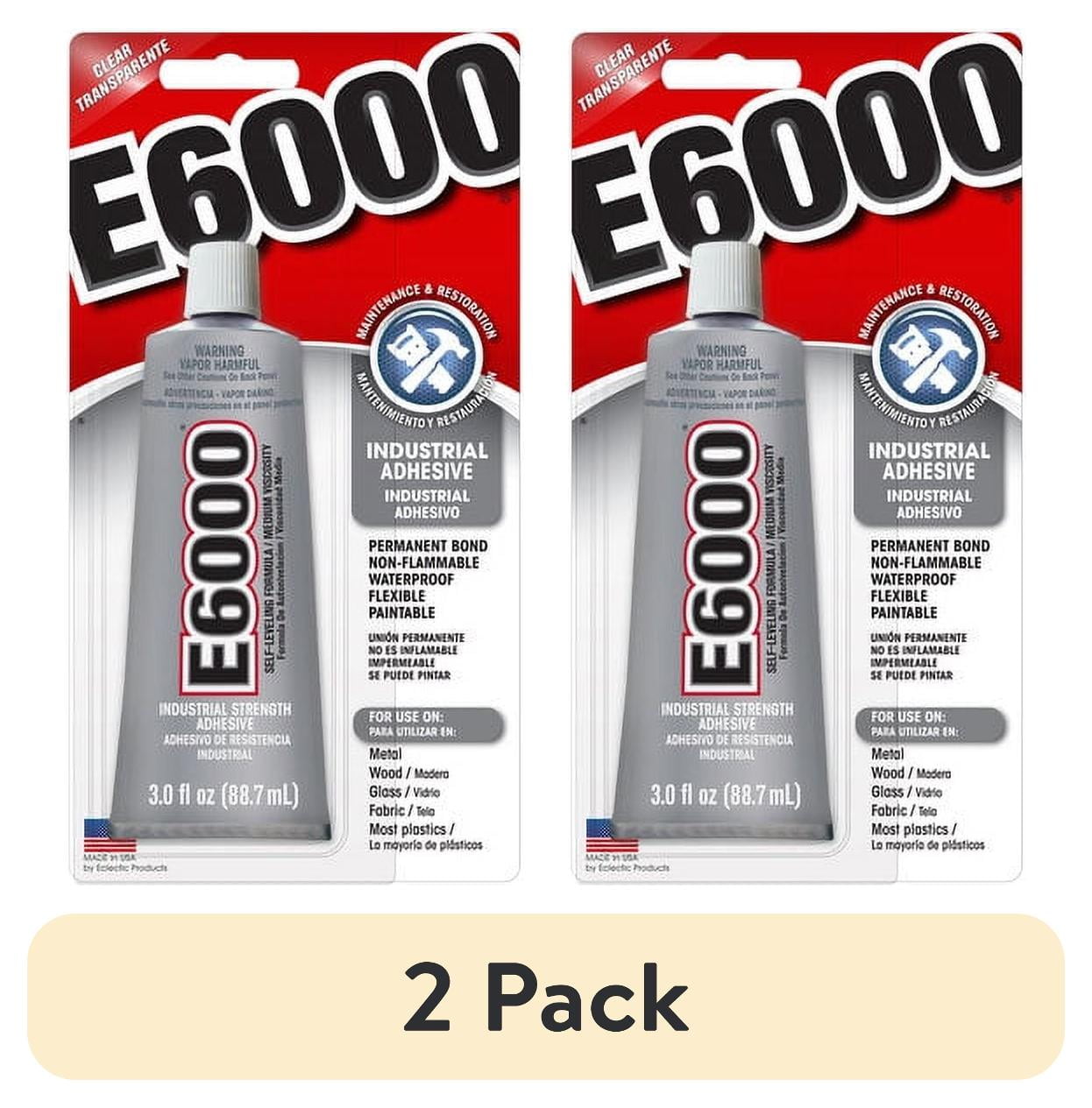 (2 pack) Eclectic E6000 Adhesive Glue, Industrial Strength, Clear, 3 fl ...