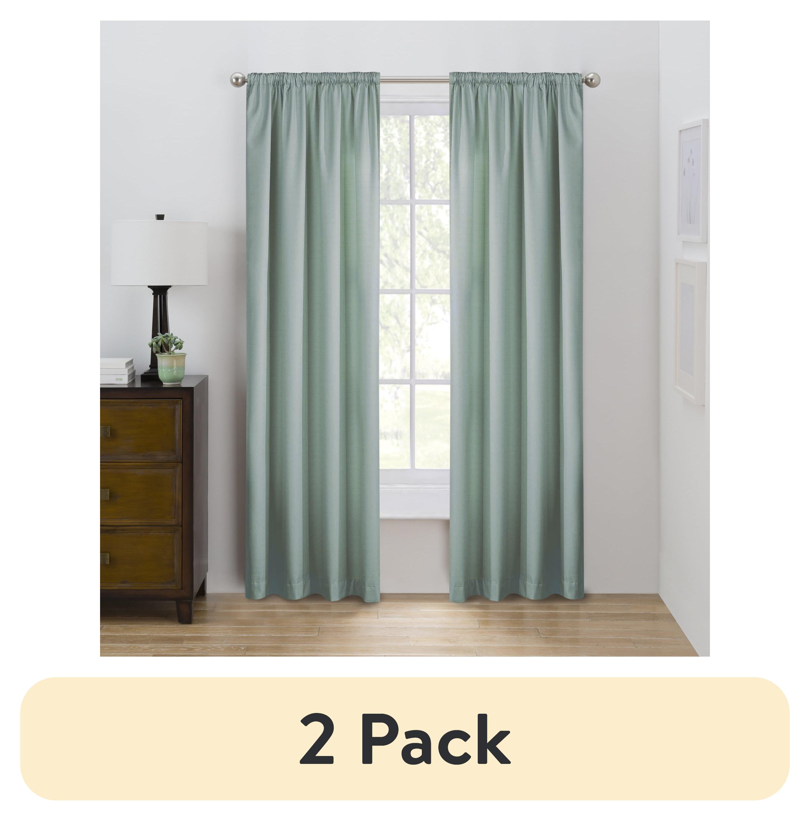 (2 pack) Eclipse Draft Stopper Room Darkening Fleece Lined Rod Pocket ...