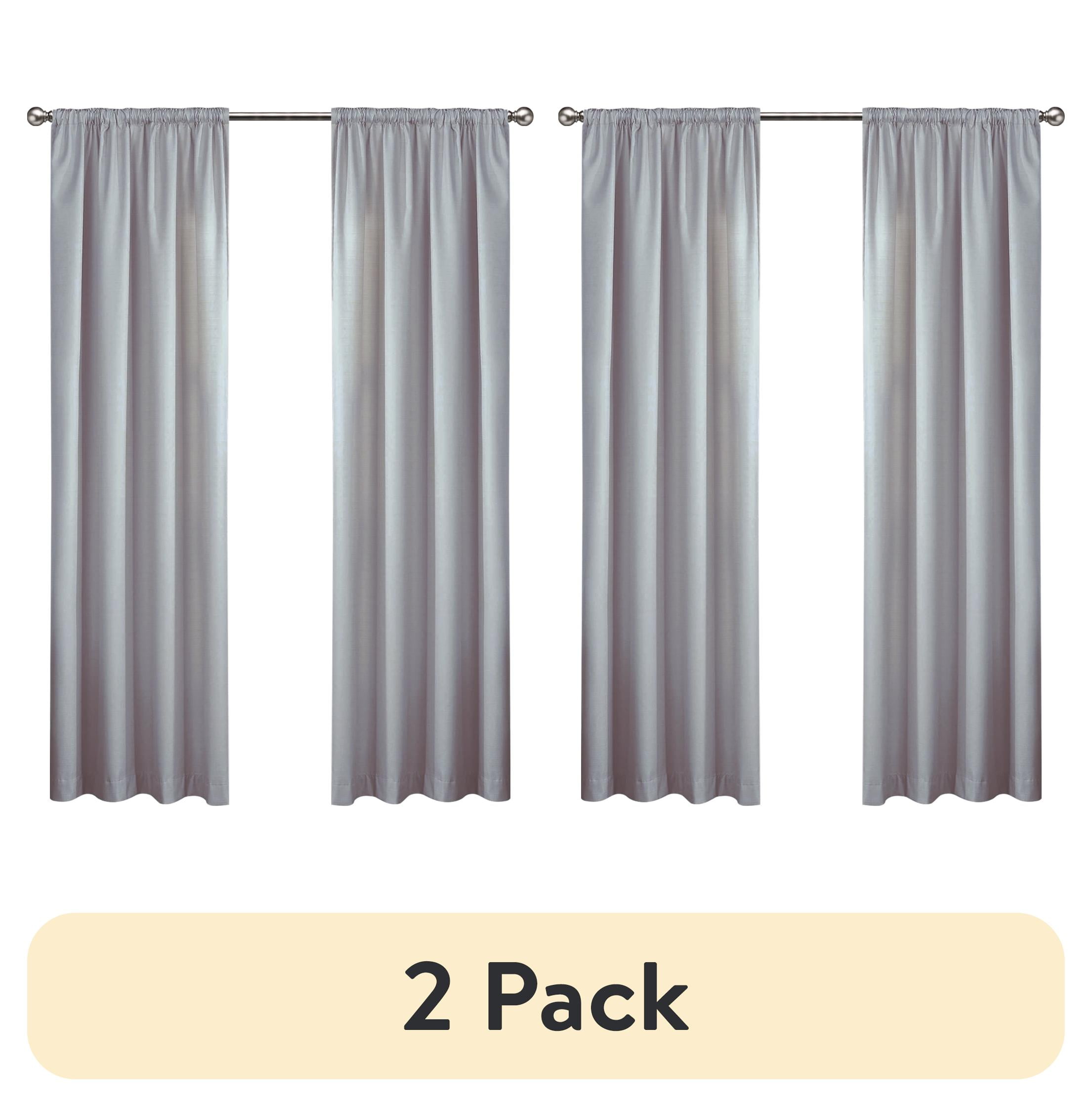 (2 pack) Eclipse Draft Stopper Room Darkening Fleece Lined Rod Pocket ...