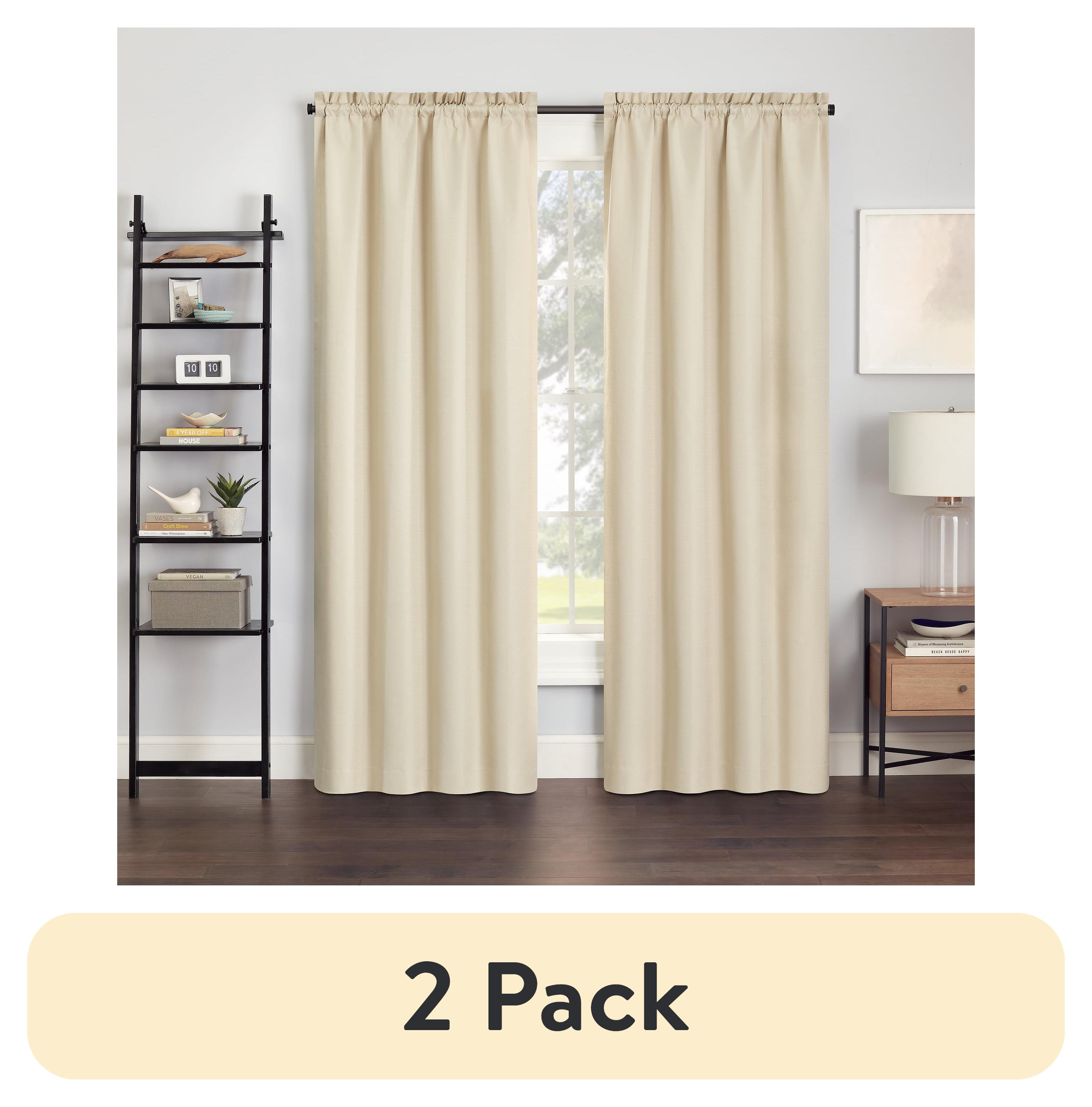 (2 pack) Eclipse Samara Solid Blackout Curtains, Single Curtain Panel ...