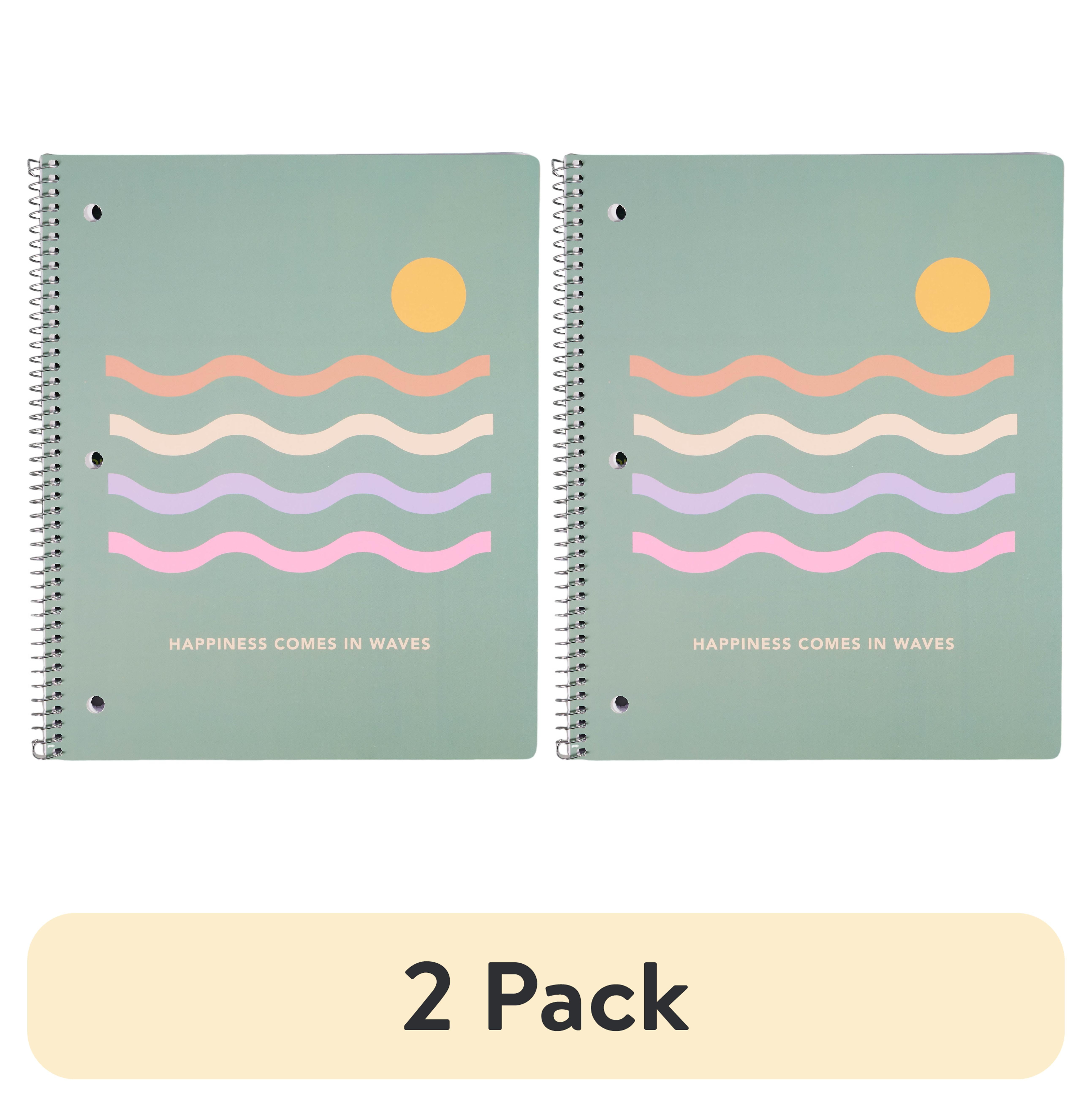 (2 pack) Ecokind by U Style Happiness Wave 1 Subject Notebook, 8.5" x ...