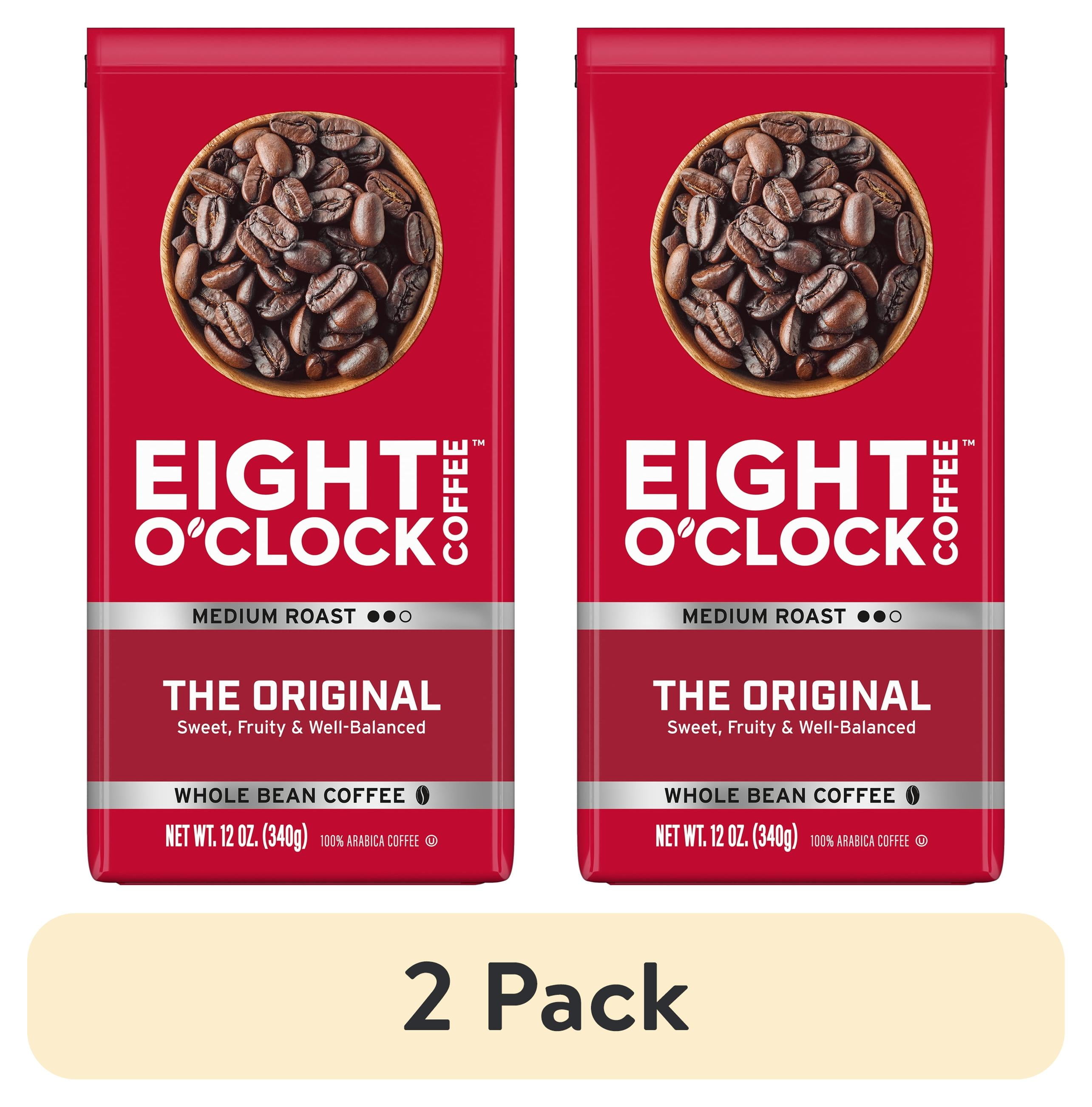 (2 pack) Eight O'Clock Coffee Medium Roast Whole Bean The Original ...