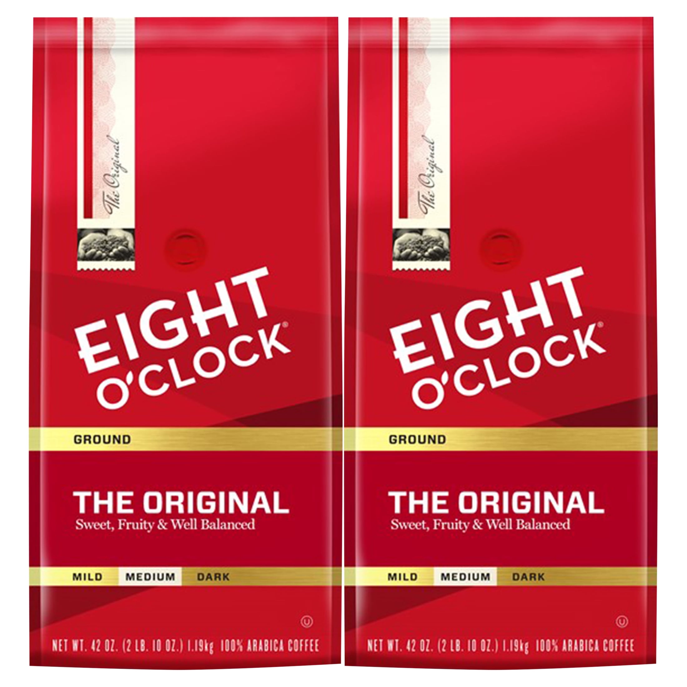 (2 pack) Eight O'Clock The Original Medium Roast Ground Coffee 42 oz ...