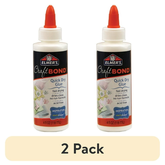 (2 pack) Elmer's Craft Bond Quick Dry Glue, 4 oz., 1 Count - Walmart.com