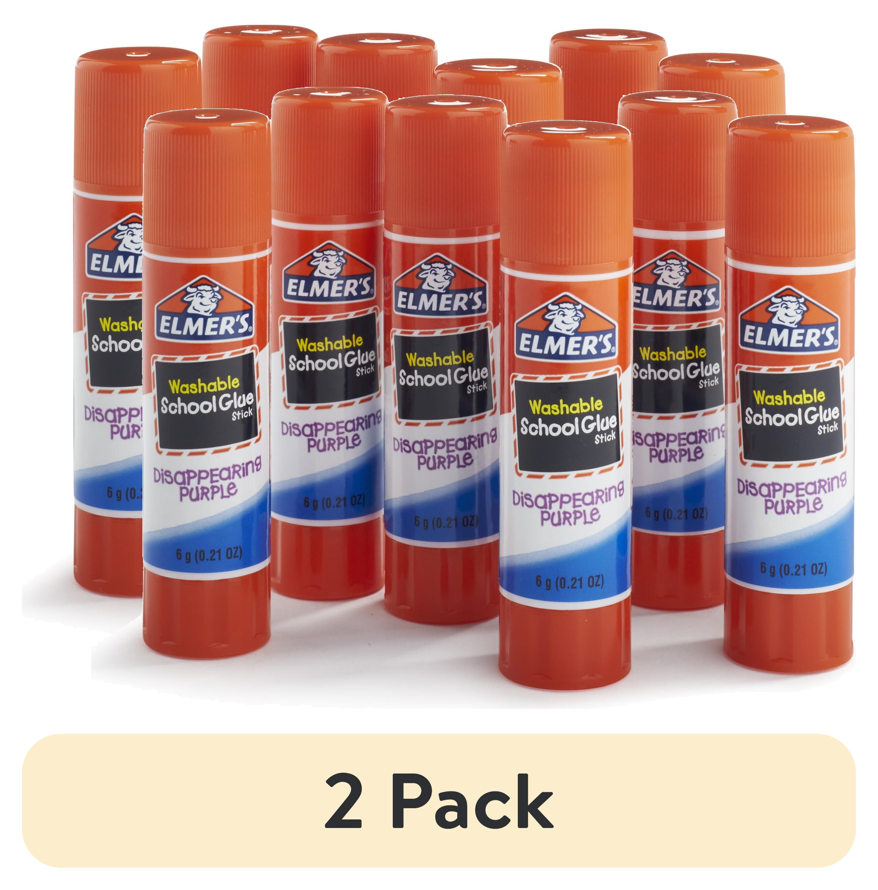 (2 pack) Elmer's Disappearing Purple School Glue Sticks, Washable, 0.21 ...