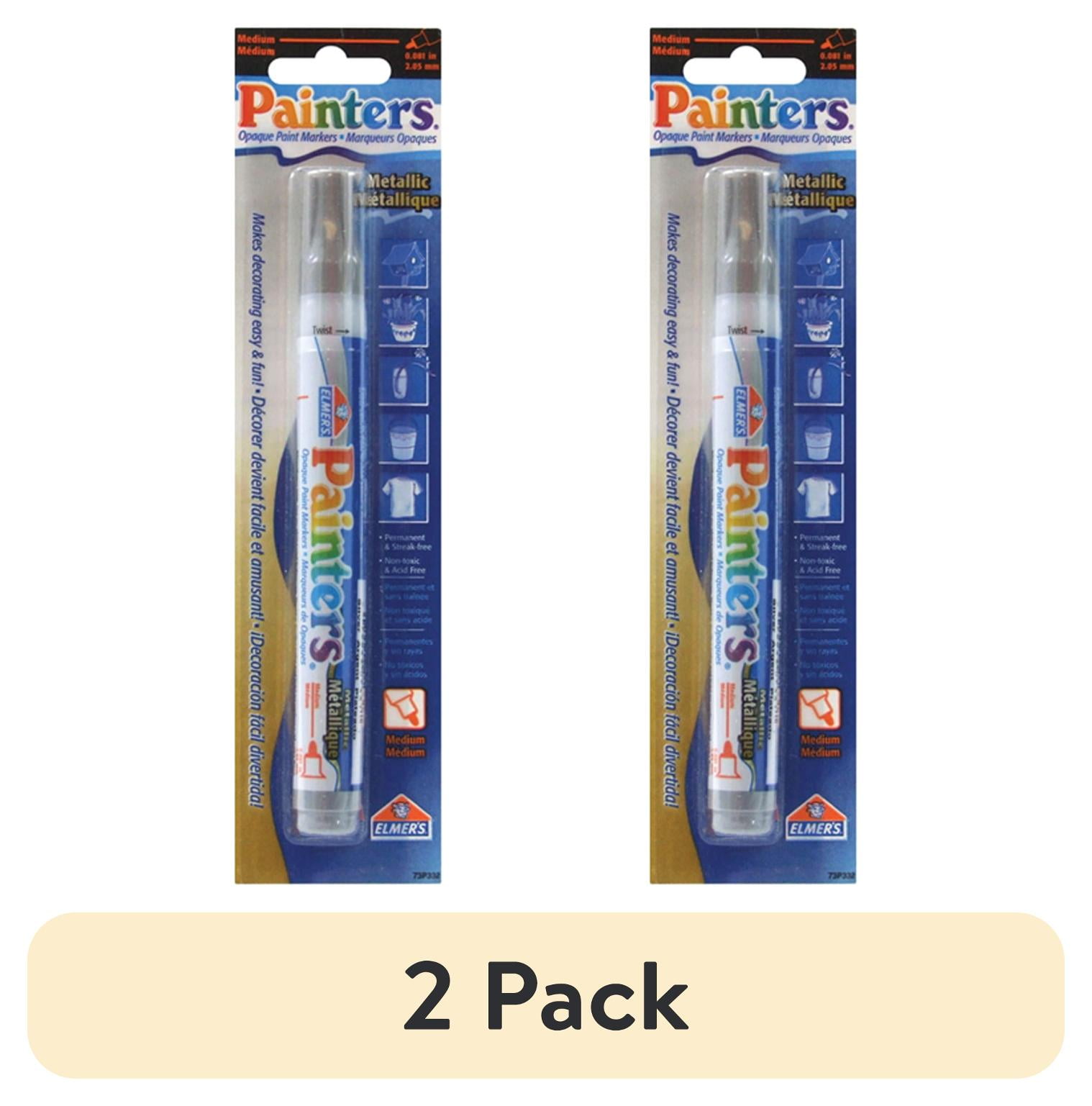 (2 pack) Elmer's Painters Opaque Paint Marker, Medium Point, Silver, 1 ...