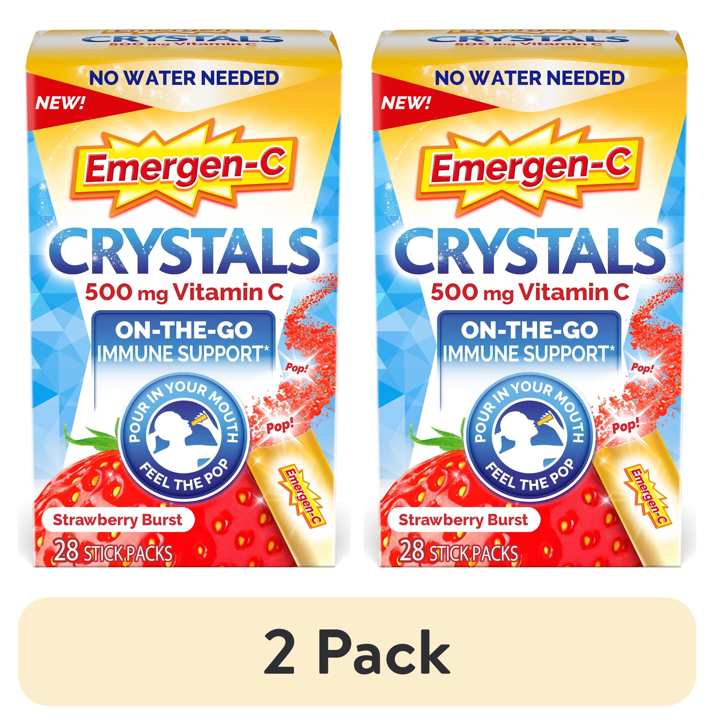 (2 pack) Emergen-C Crystals, on-the-go Emergen-C Immune Support Supplement with Vitamin C, B ...