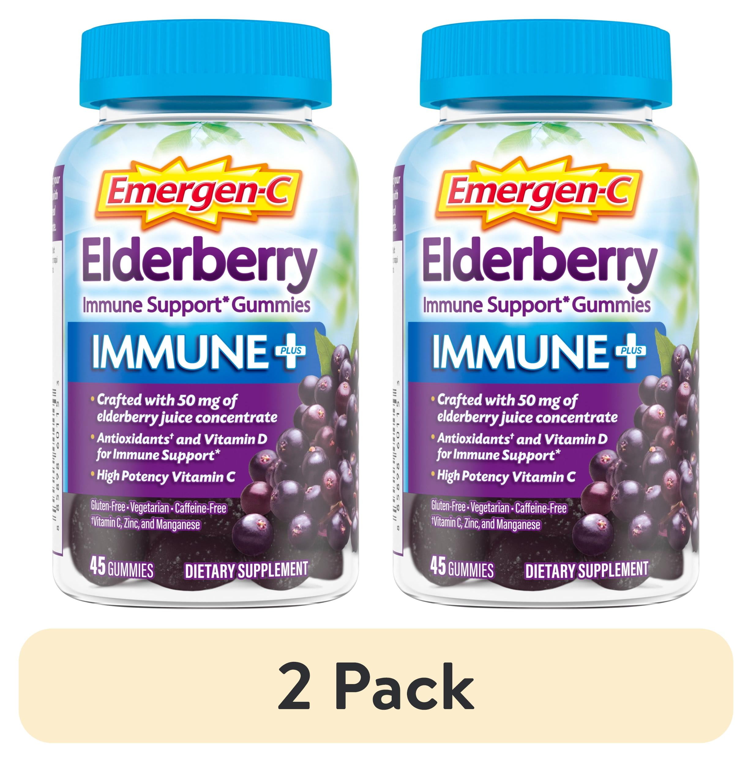 (2 pack) Emergen-C Immune+ Gummies Vitamin C Multivitamin Supplement ...