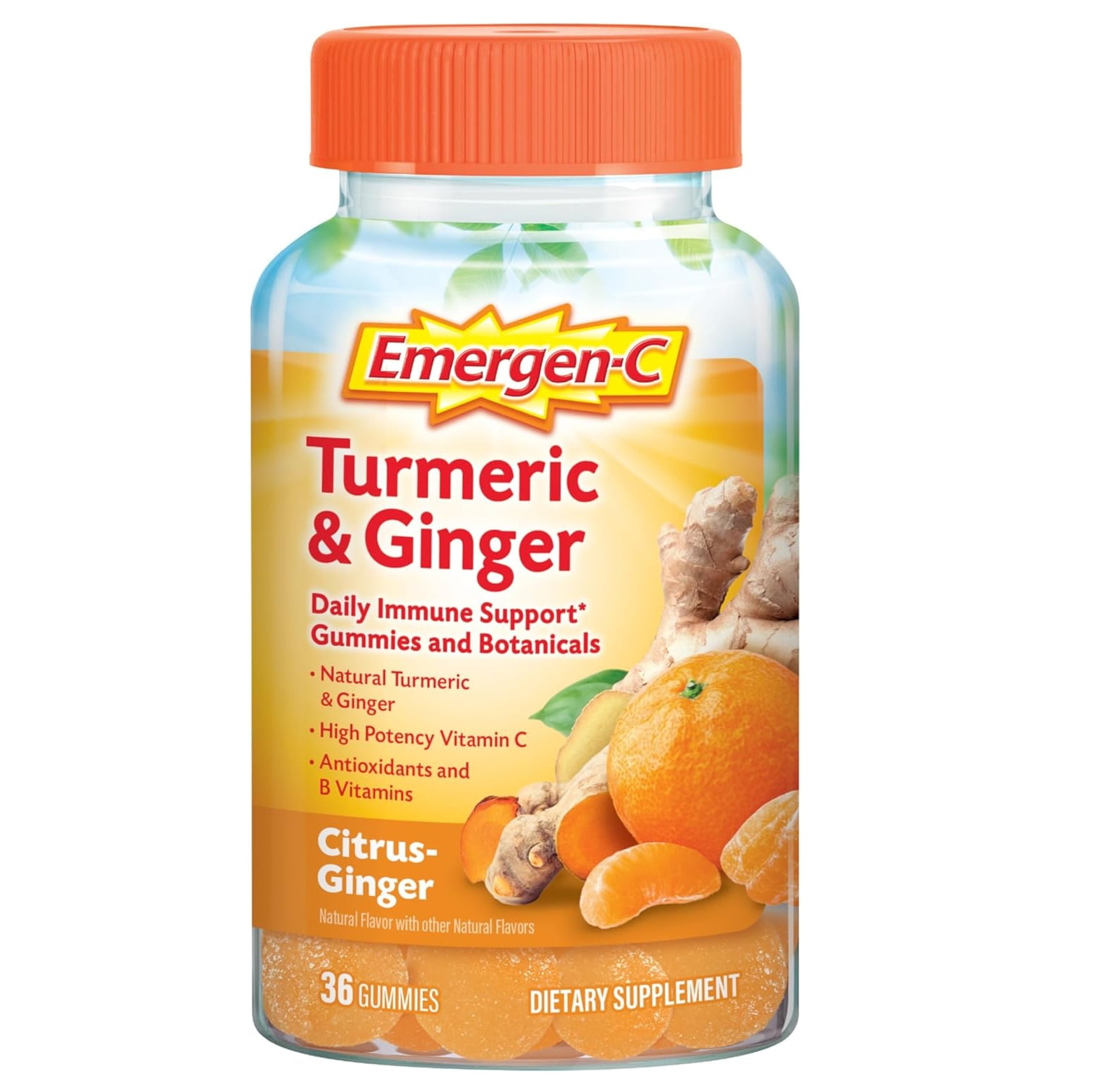 (2 pack) Emergen-C Vitamin C Gummies, Turmeric, Ginger, 36 Ct - Walmart.com