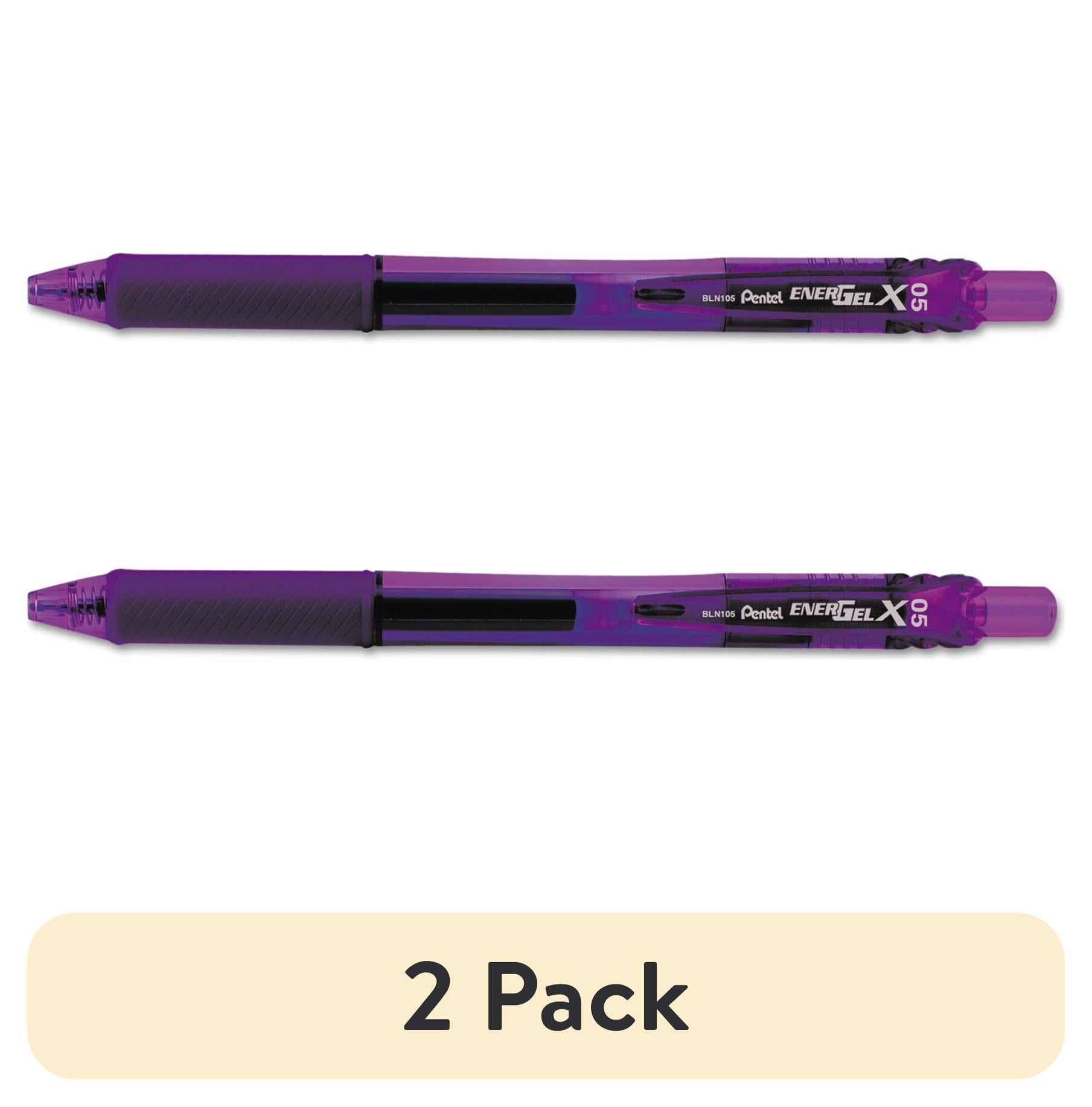 (2 pack) EnerGel-X Retractable Roller Gel Pen, .5mm, Violet Barrel/Ink ...