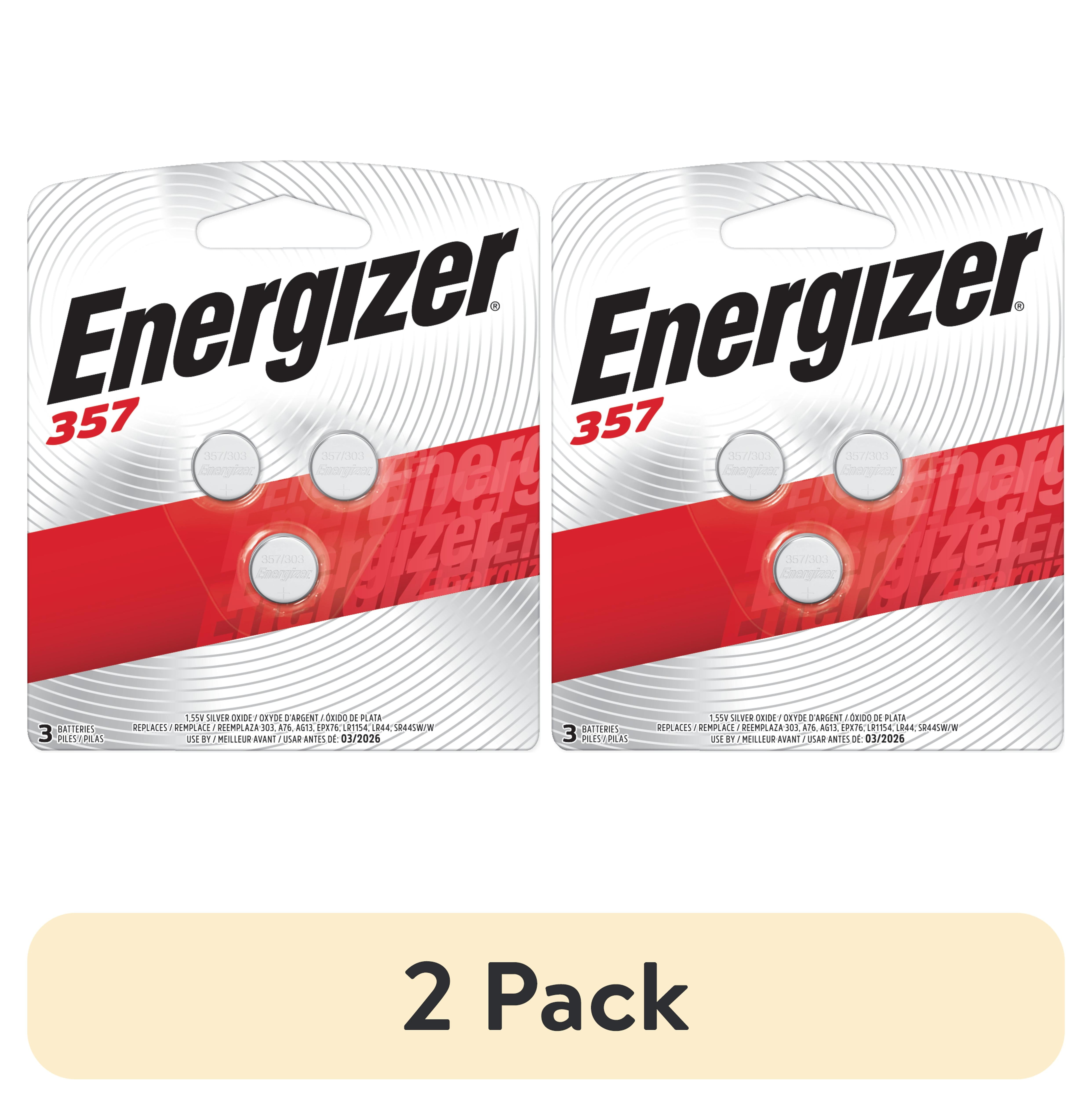 (2 pack) Energizer 357/303 Batteries (3 Pack), Button Cell Batteries ...