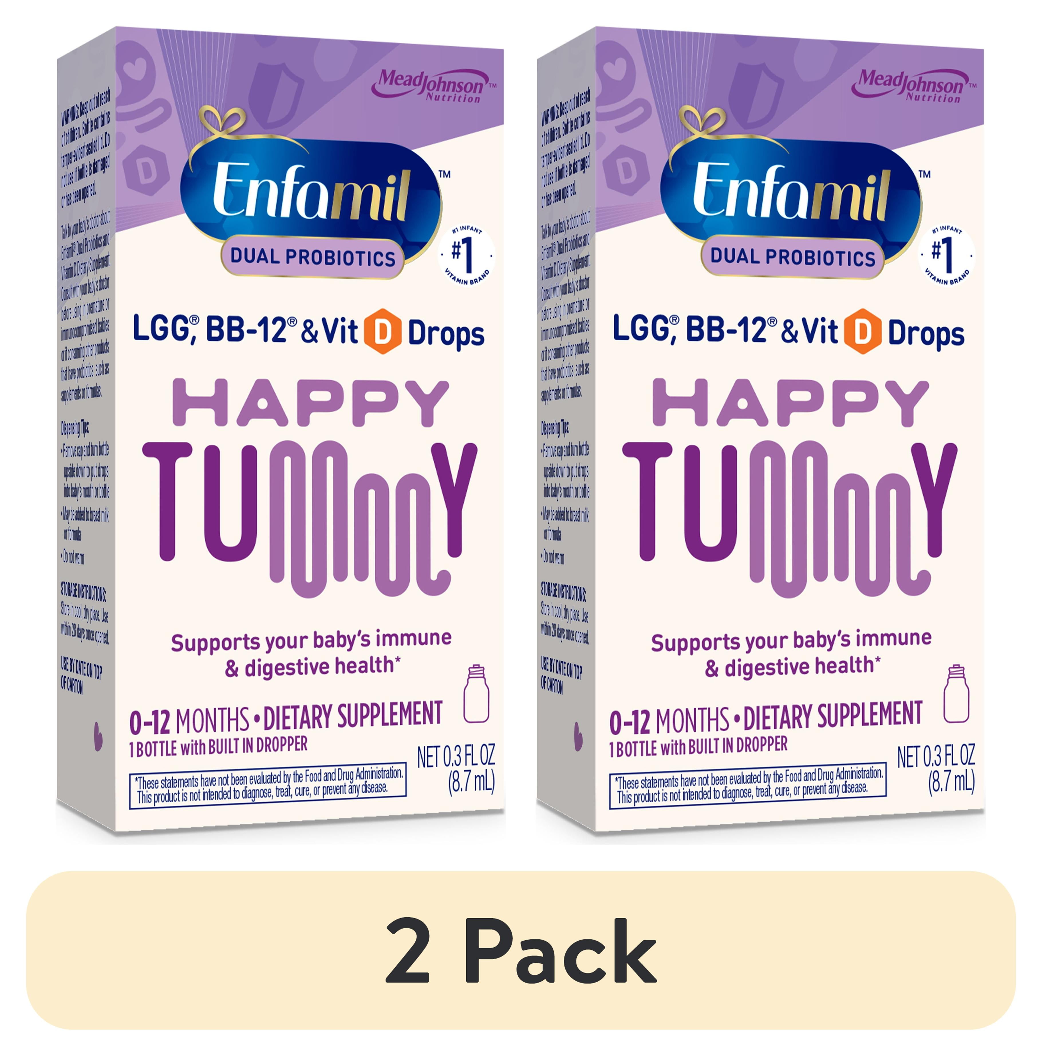 (2 pack) Enfamil Dual Probiotics Vitamin Drops for Infants, Supports ...