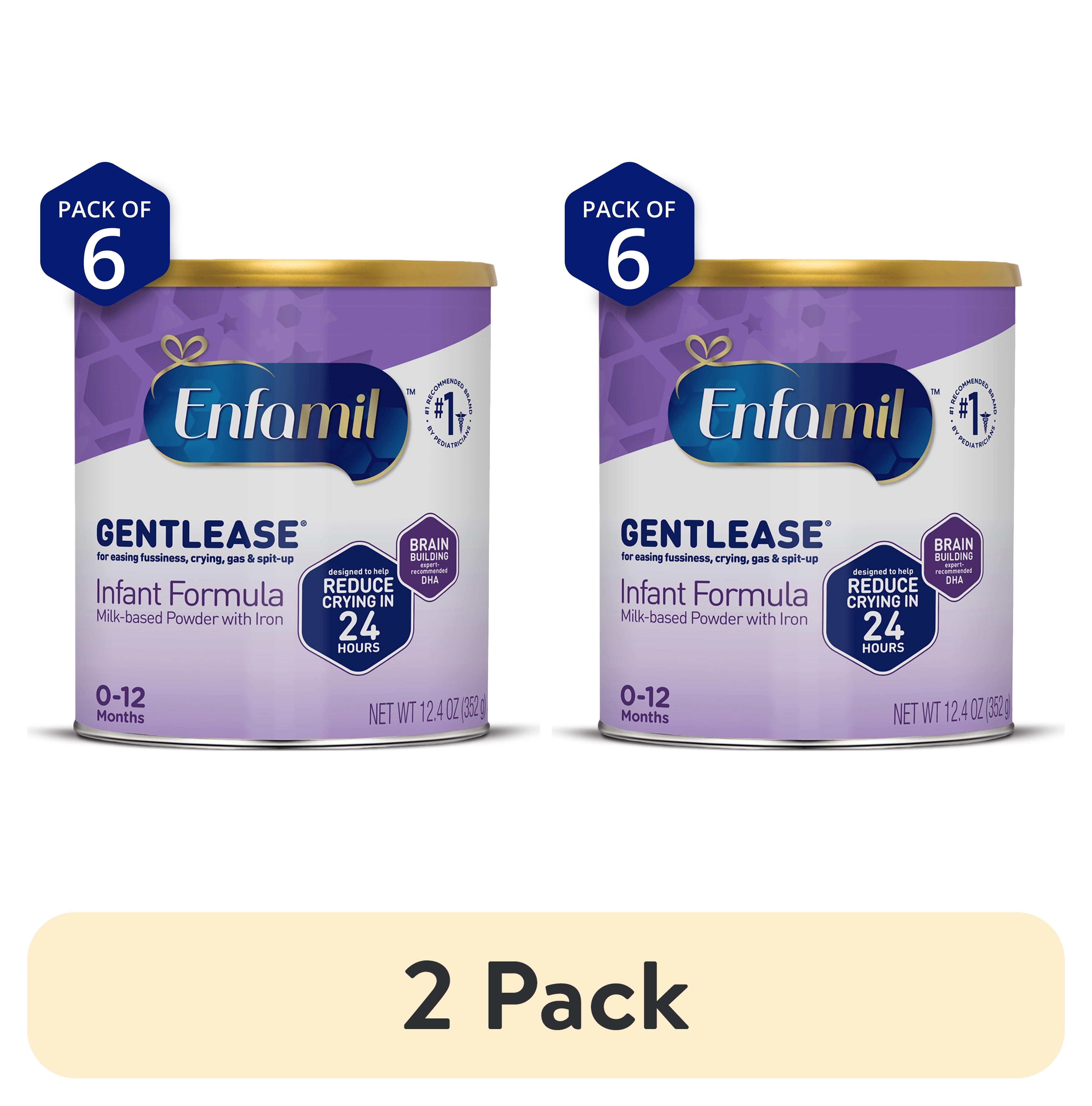(2 pack) Enfamil Gentlease Powder Baby Formula with Iron, 12.4 oz, 6 ...