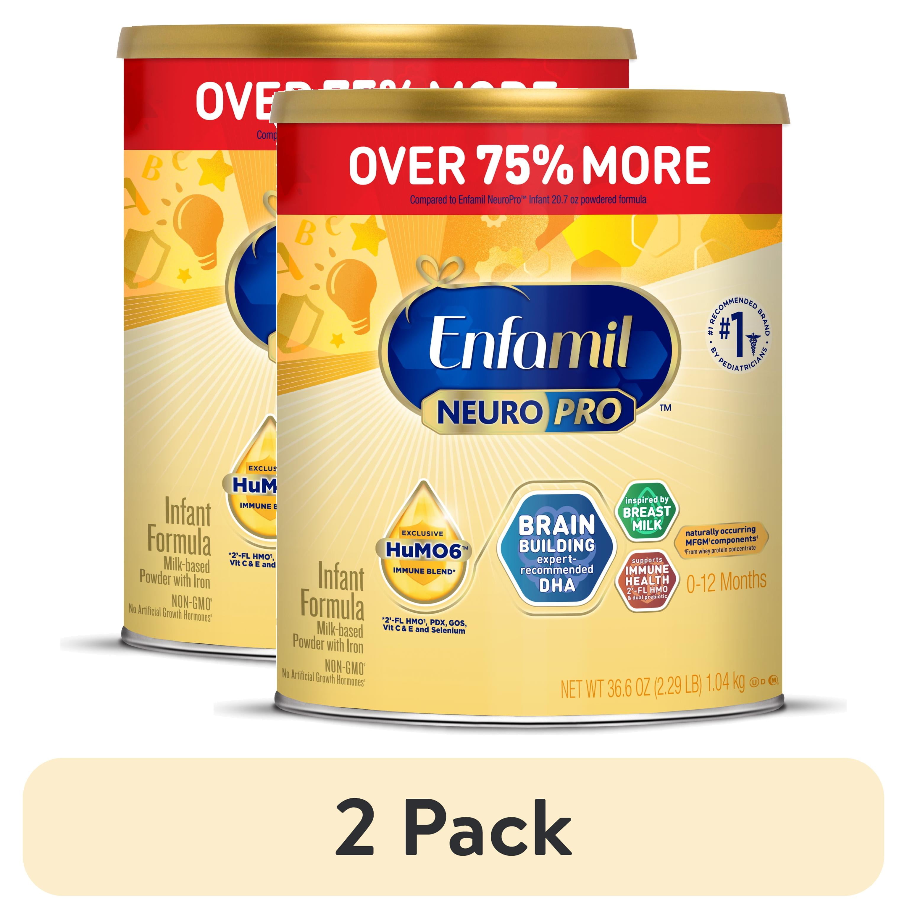 (2 pack) Enfamil NeuroPro Powder Baby Formula, Brain Support, 36.6 oz XL Value Can - Walmart.com