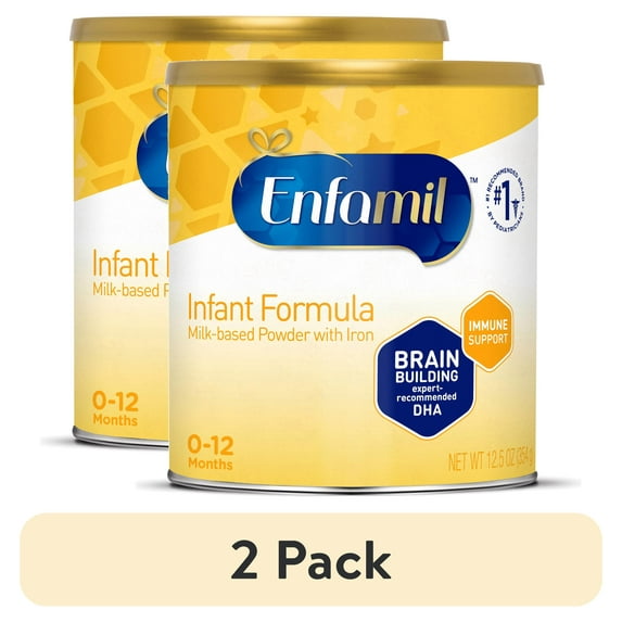 (2 pack) Enfamil Powder Baby Formula with Iron, 12.5 oz Can - Walmart.com