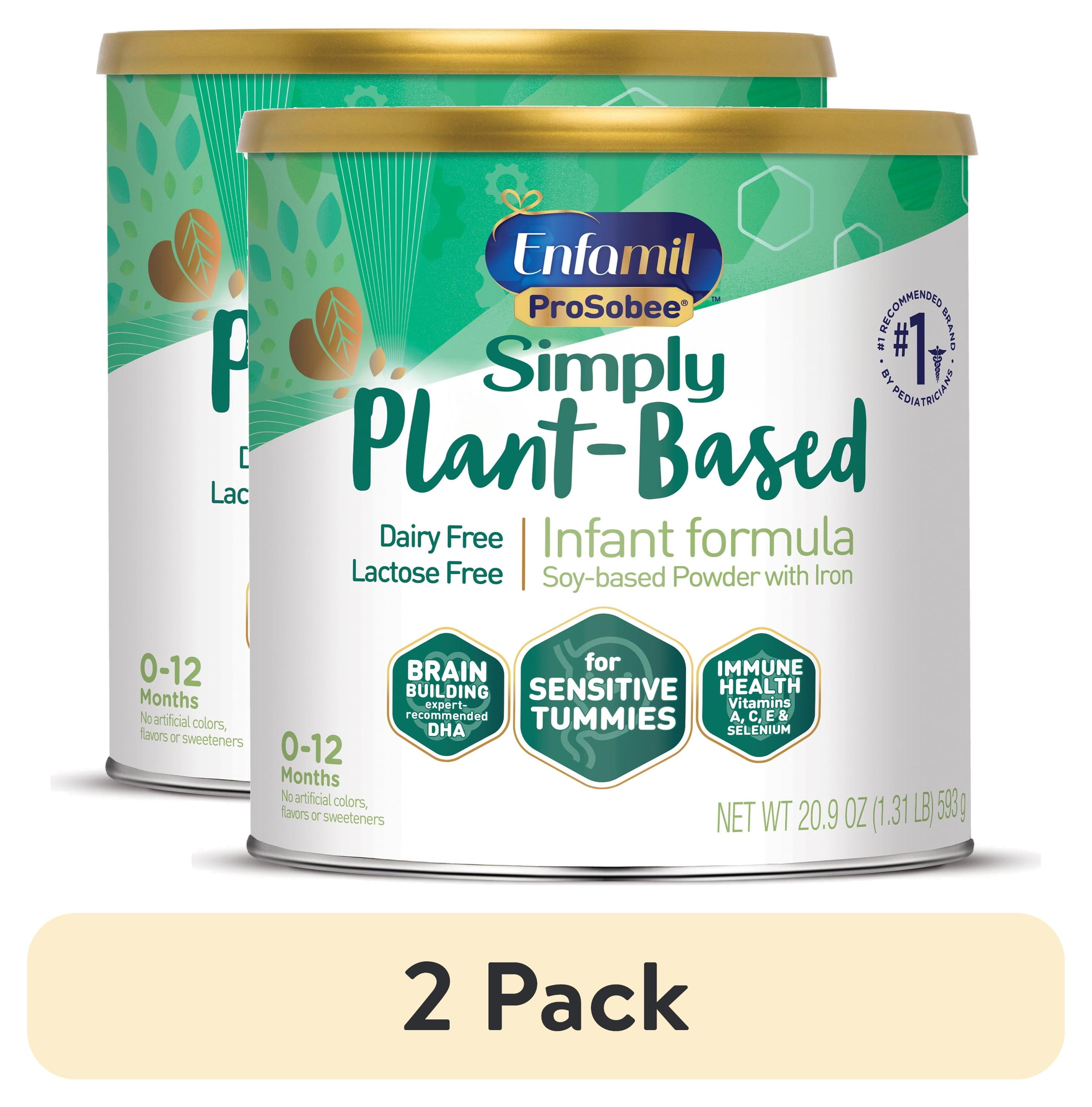 (2 pack) Enfamil ProSobee Plant-Based Powder Baby Formula, Dairy Free ...