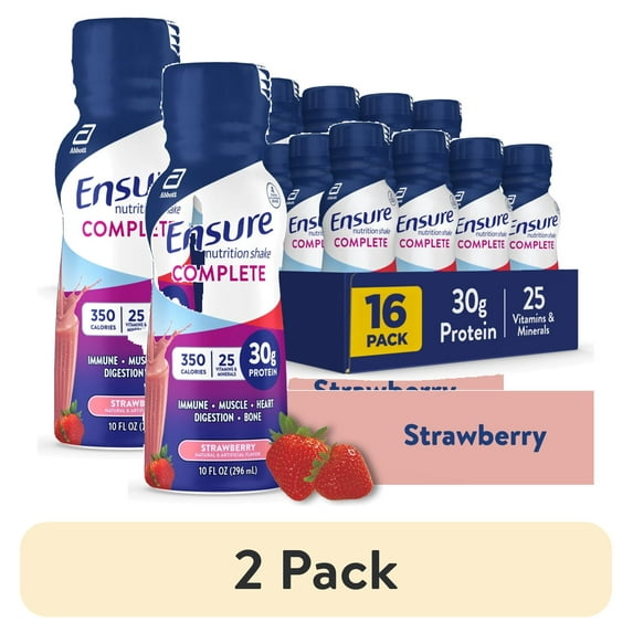 (2 pack) Ensure COMPLETE Nutrition Shake, 30G Protein, Strawberry, 10 ...