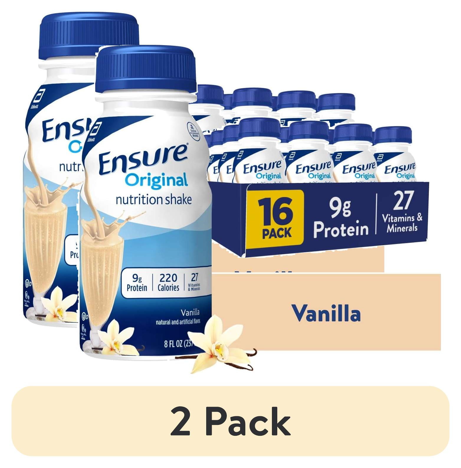 (2 pack) Ensure Original Nutrition Shake, 9g Protein, Vanilla, 8 fl oz ...