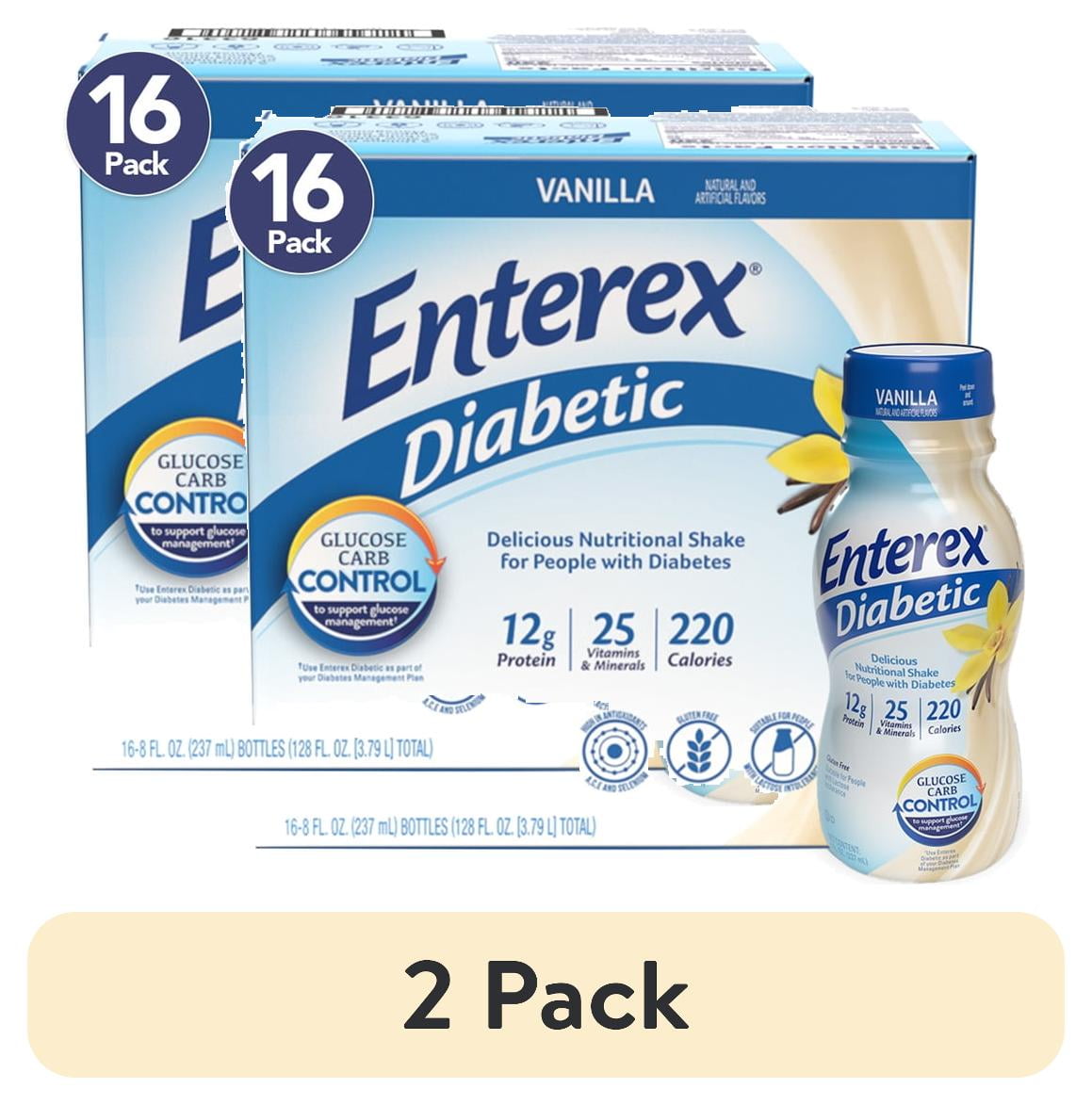 (2 pack) Enterex Diabetic Nutritional Meal Replacement Shake,for People ...