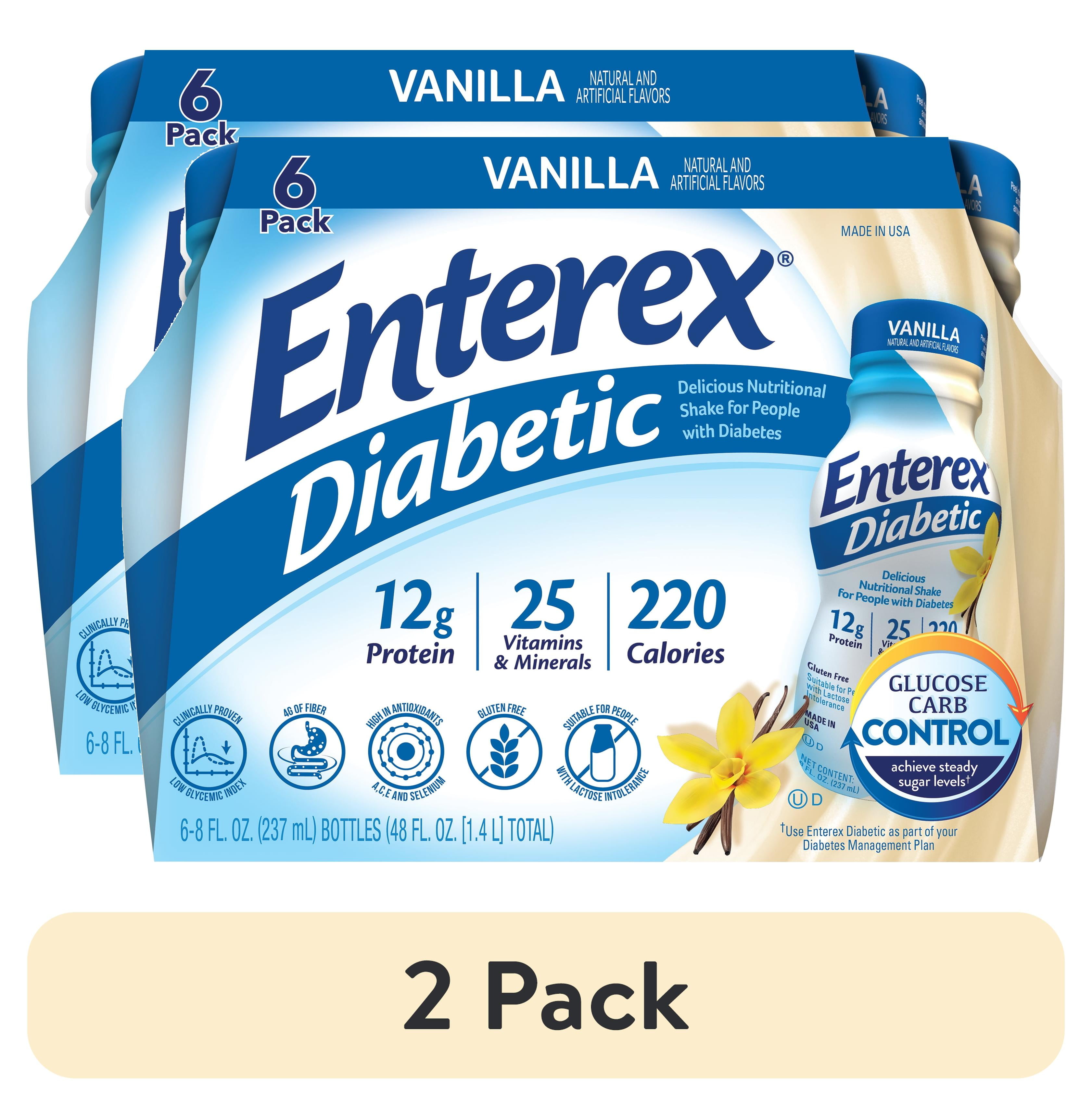(2 pack) Enterex Diabetic Nutritional Meal Replacement Shake,for People ...