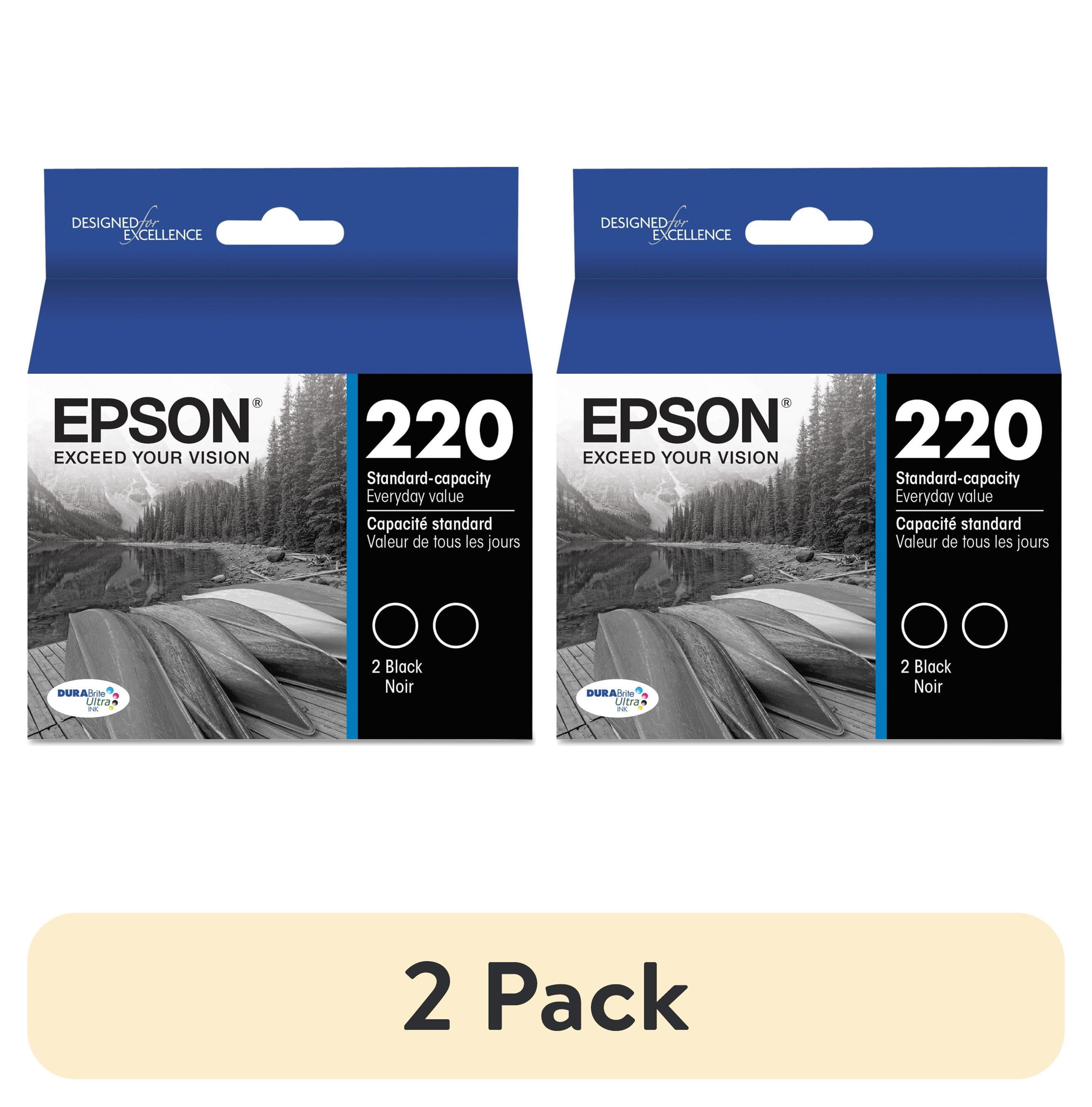 (2 pack) EPSON T220 DURABrite Ultra Genuine Ink Standard Capacity Black ...