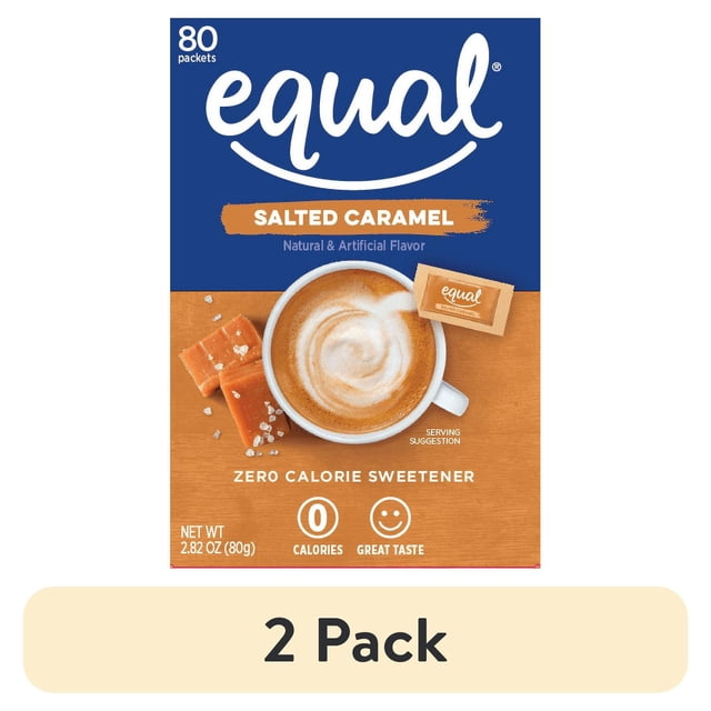 (2 pack) Equal Salted Caramel Flavored Zero Calorie Sweetener (80 ...