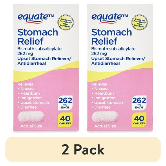 (2 pack) Equate Bismuth Subsalicylate Upset Stomach and Diarrhea Relief ...