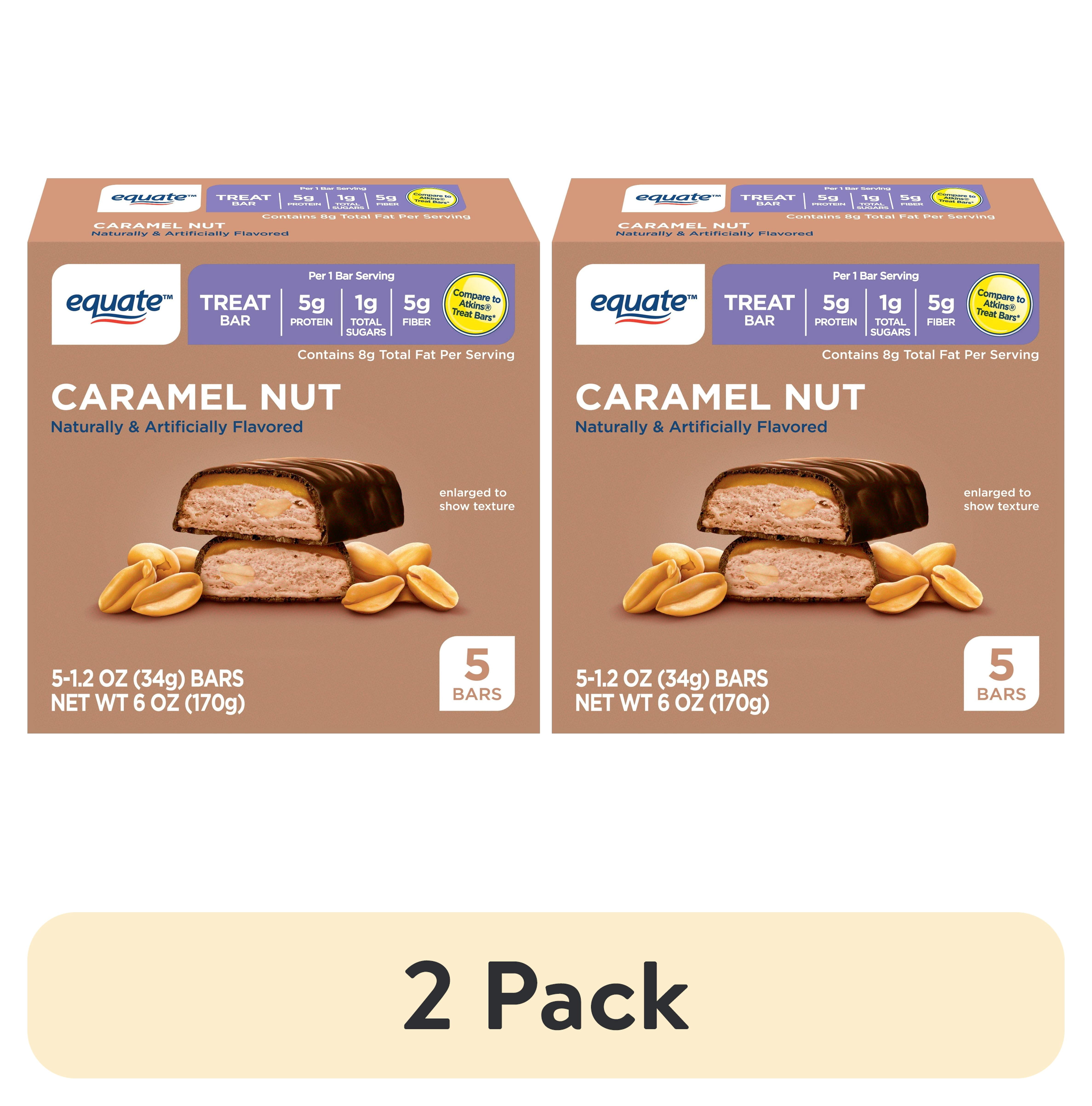 (2 pack) Equate Caramel Nut Treat Bar, 5 Ct - Walmart.com