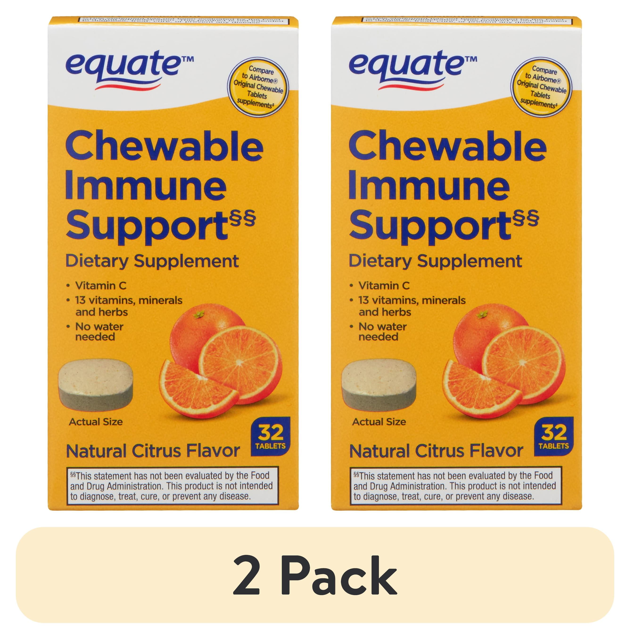 (2 pack) Equate Vitamin C Immune Support Dietary Supplement Chewable ...