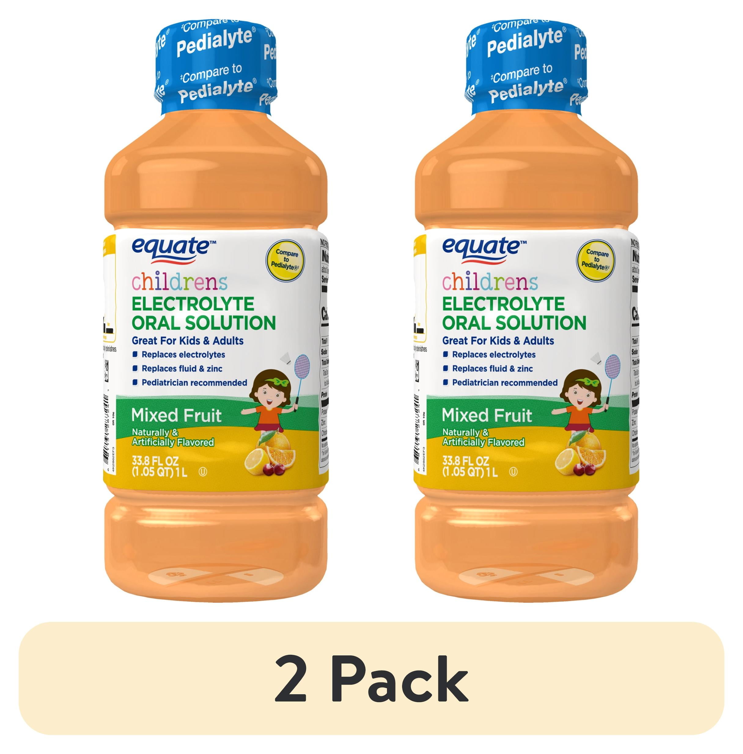 (2 pack) Equate Children's Electrolyte Oral Solution Mixed Fruit, 33.8 ...