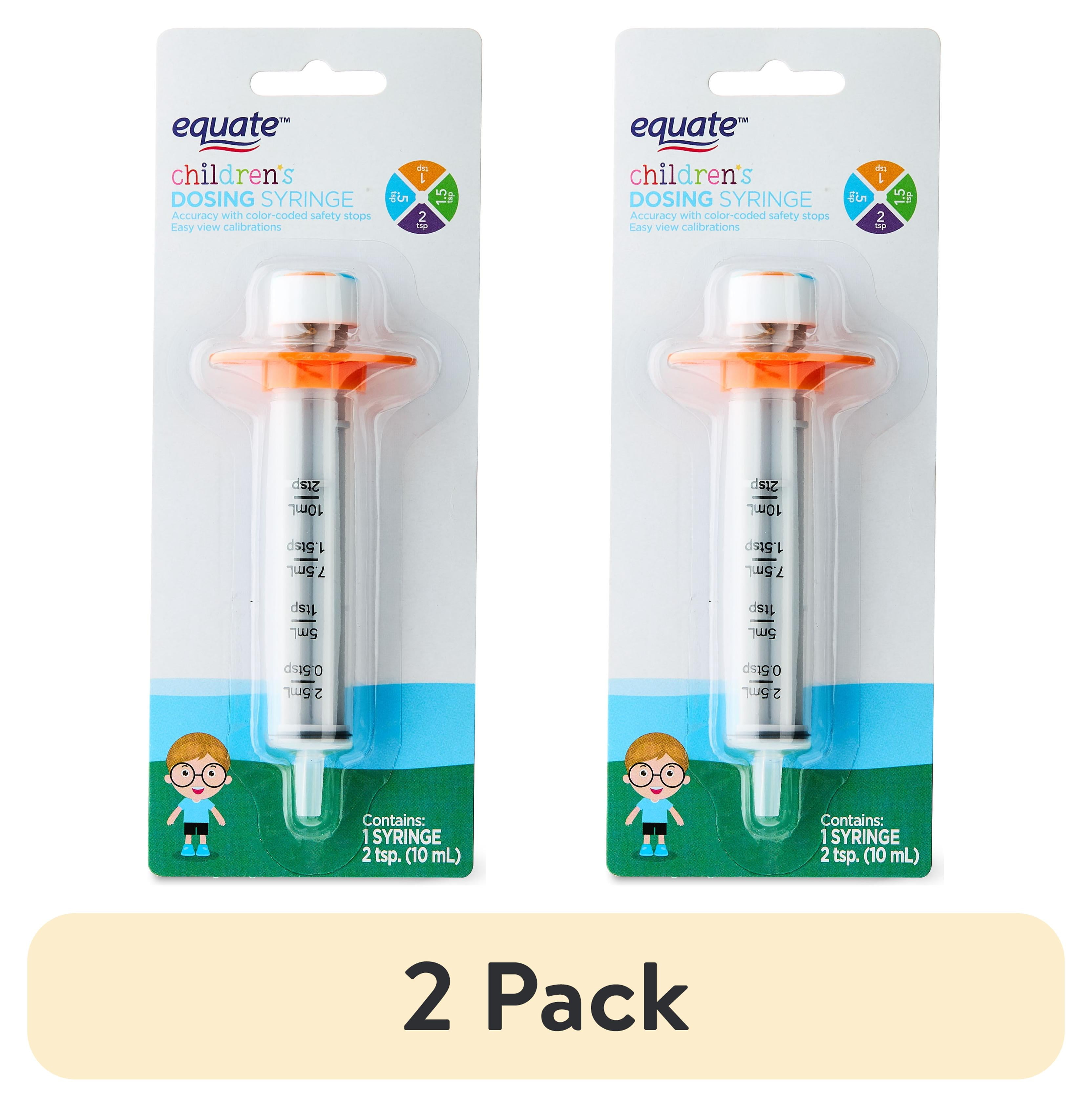 (2 pack) Equate Children's Medical Dosing Oral Syringe, Plastic, 2 Tsp ...