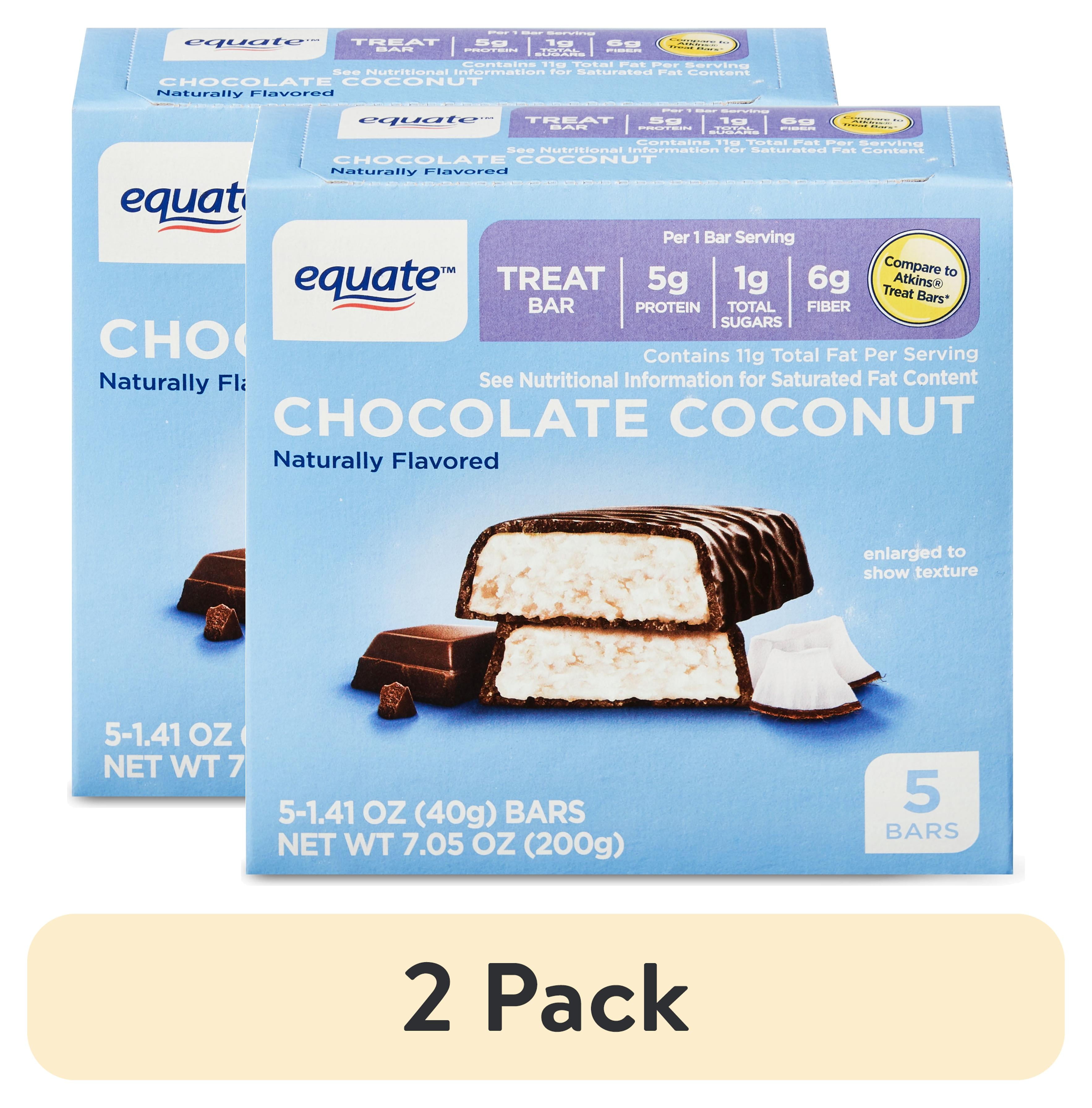 (2 pack) Equate Chocolate Coconut Treat Bar, 7.05 oz, 5 Count - Walmart.com