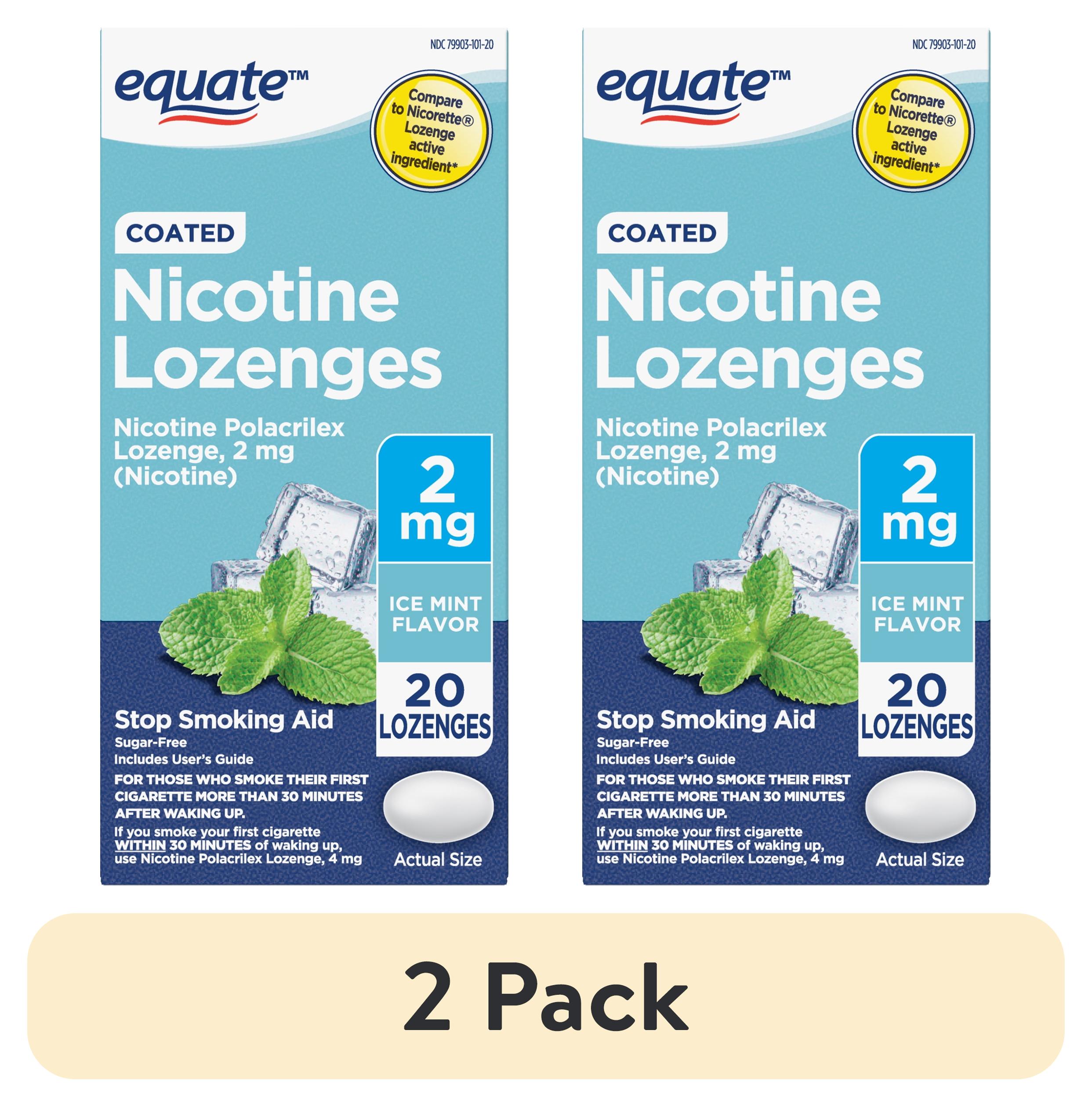 (2 pack) Equate Coated Nicotine Polacrilex Lozenges, Stop Smoking Aid ...
