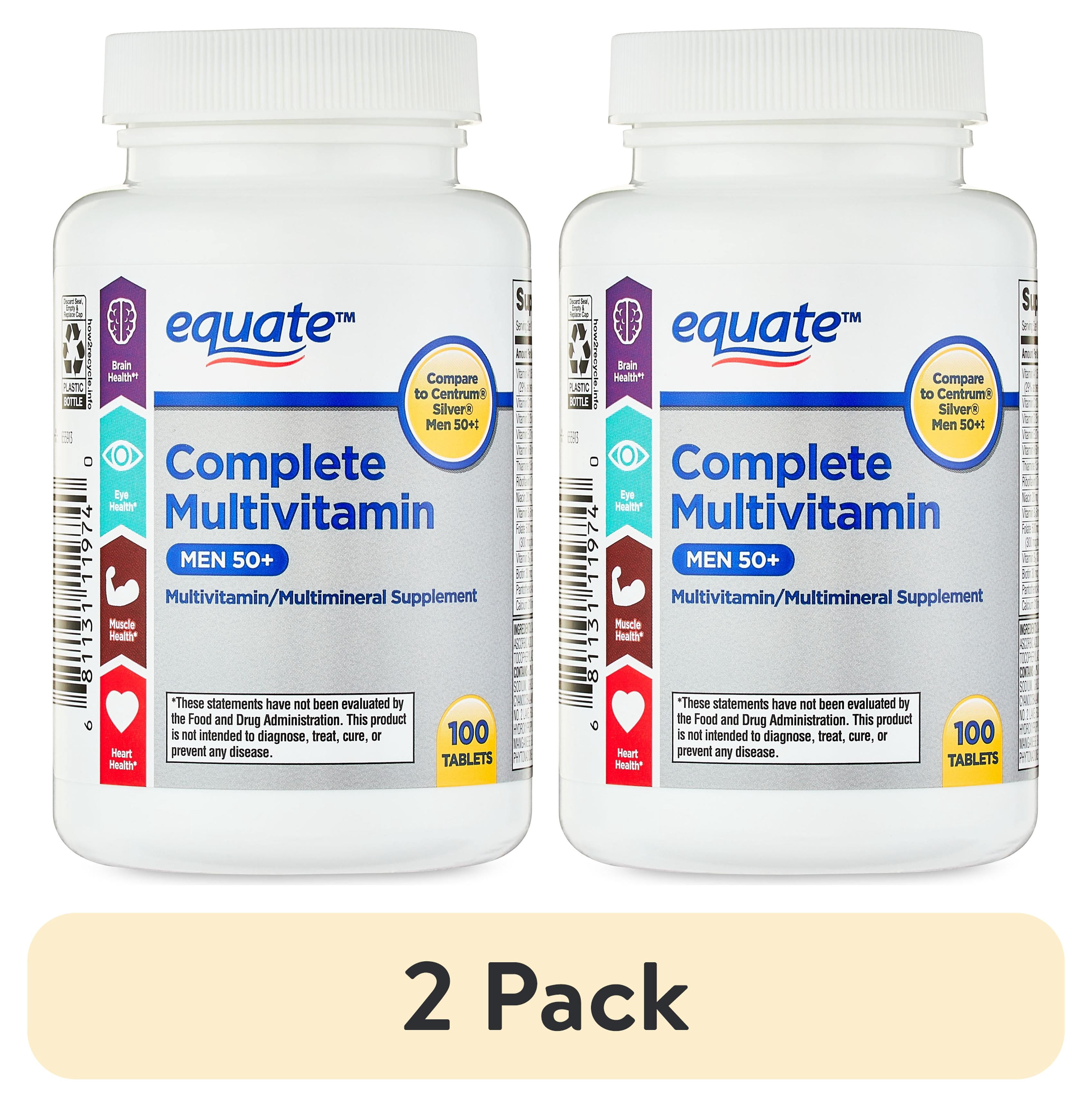 (2 pack) Equate Complete Multivitamin/Multimineral Supplement Tablets ...