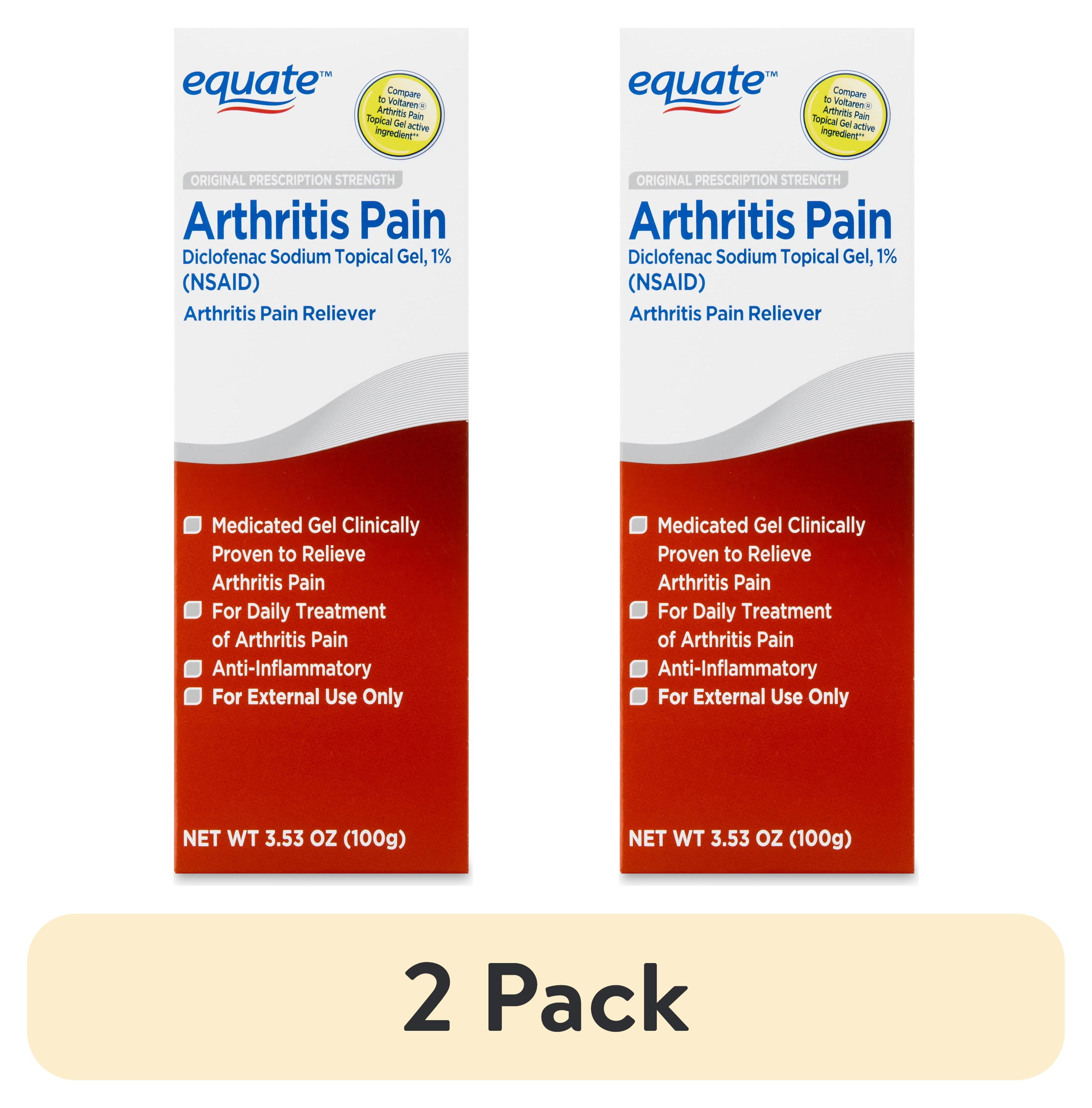 (2 pack) Equate Arthritis Pain Reliever Gel 1% Diclofenac Sodium, 3.53 ...