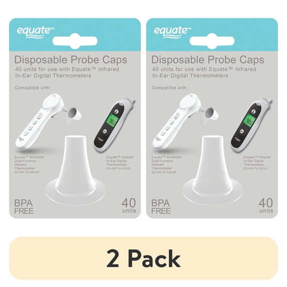 (2 pack) Equate Digital Thermometer Disposable Probe Caps, 40 Count ...