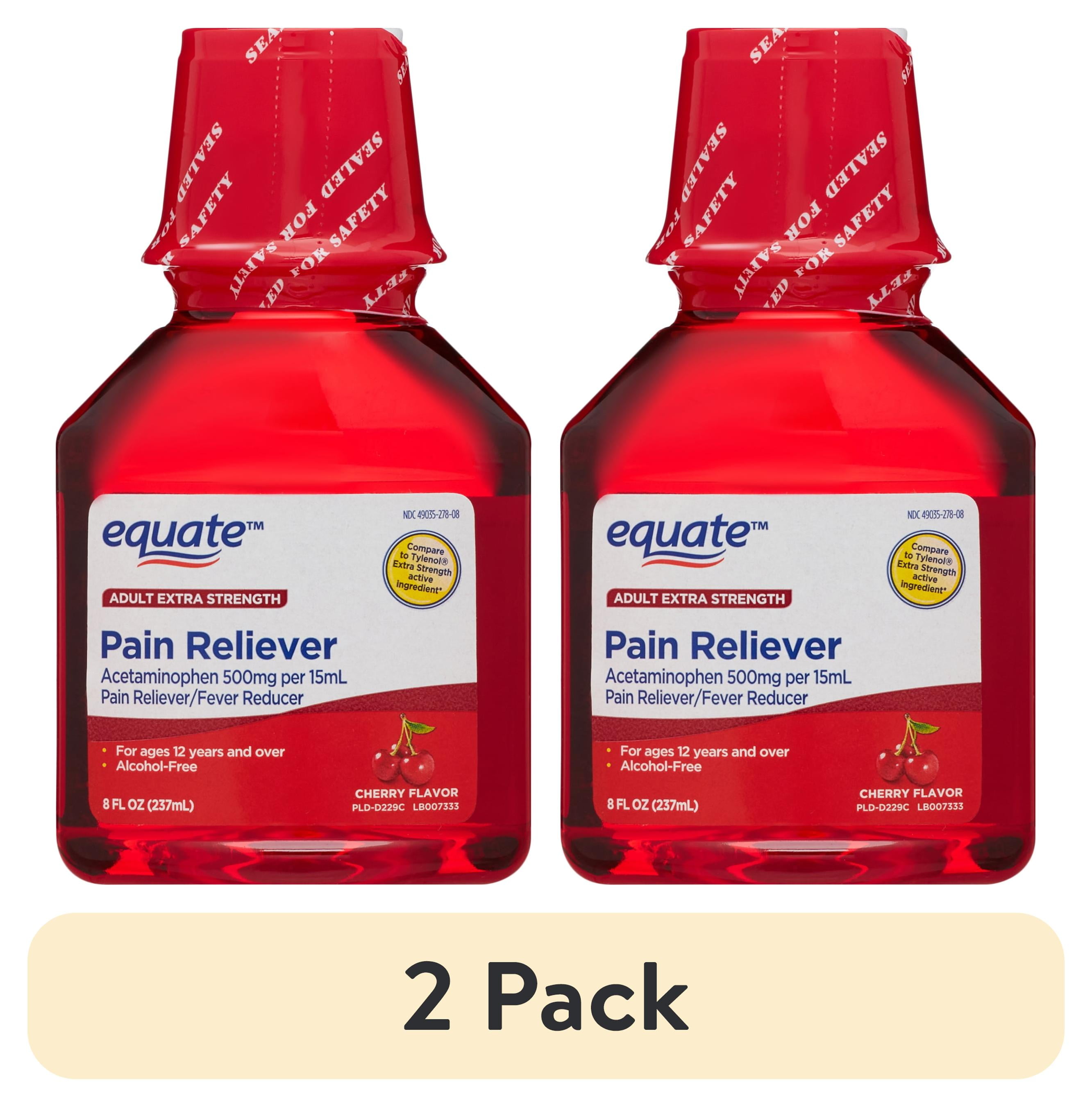 (2 pack) Equate Extra Strength Acetaminophen Pain Relief Liquid, Cherry ...