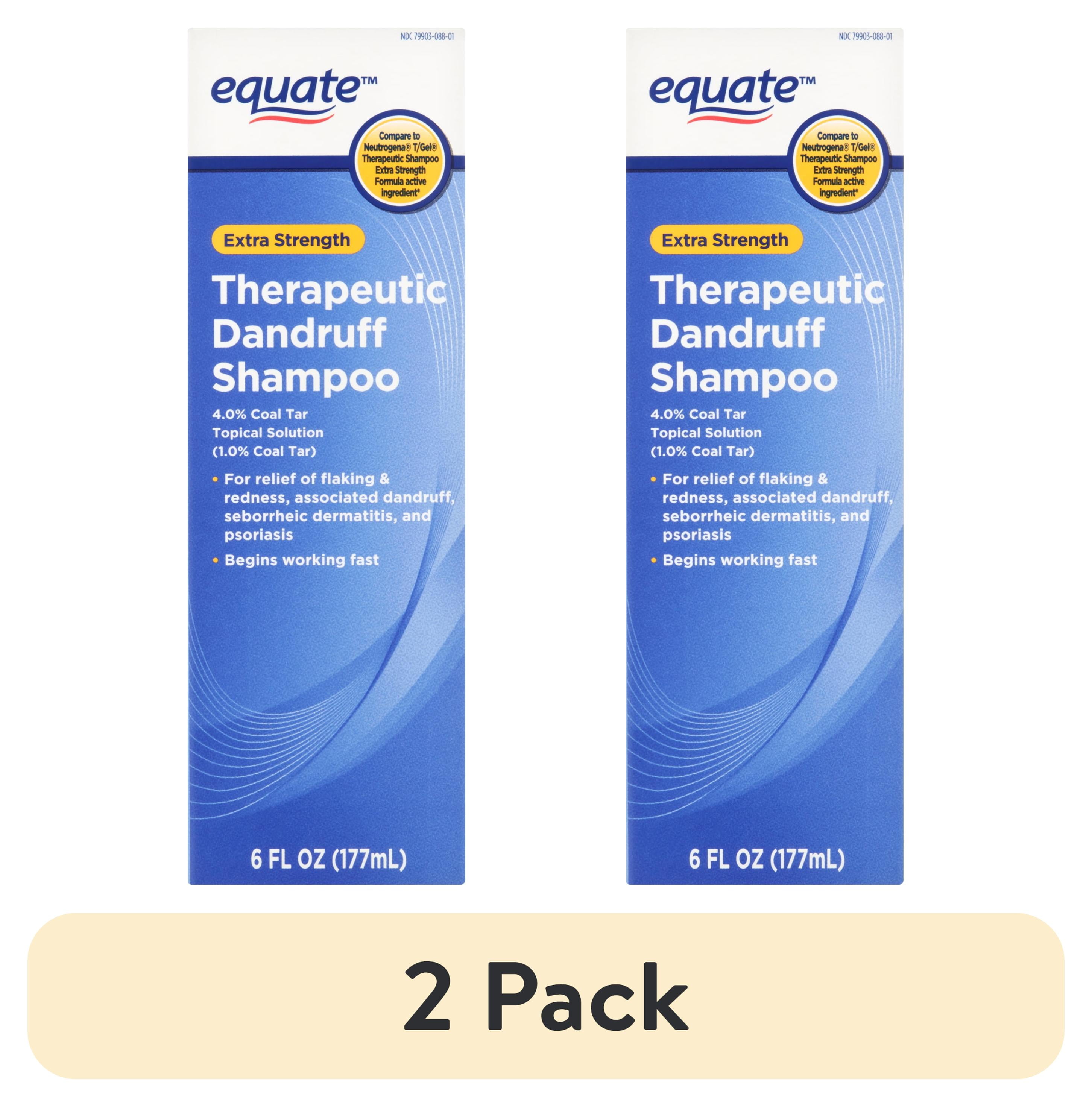 (2 pack) Equate Extra Strength Therapeutic Anti Dandruff Shampoo with 4 ...