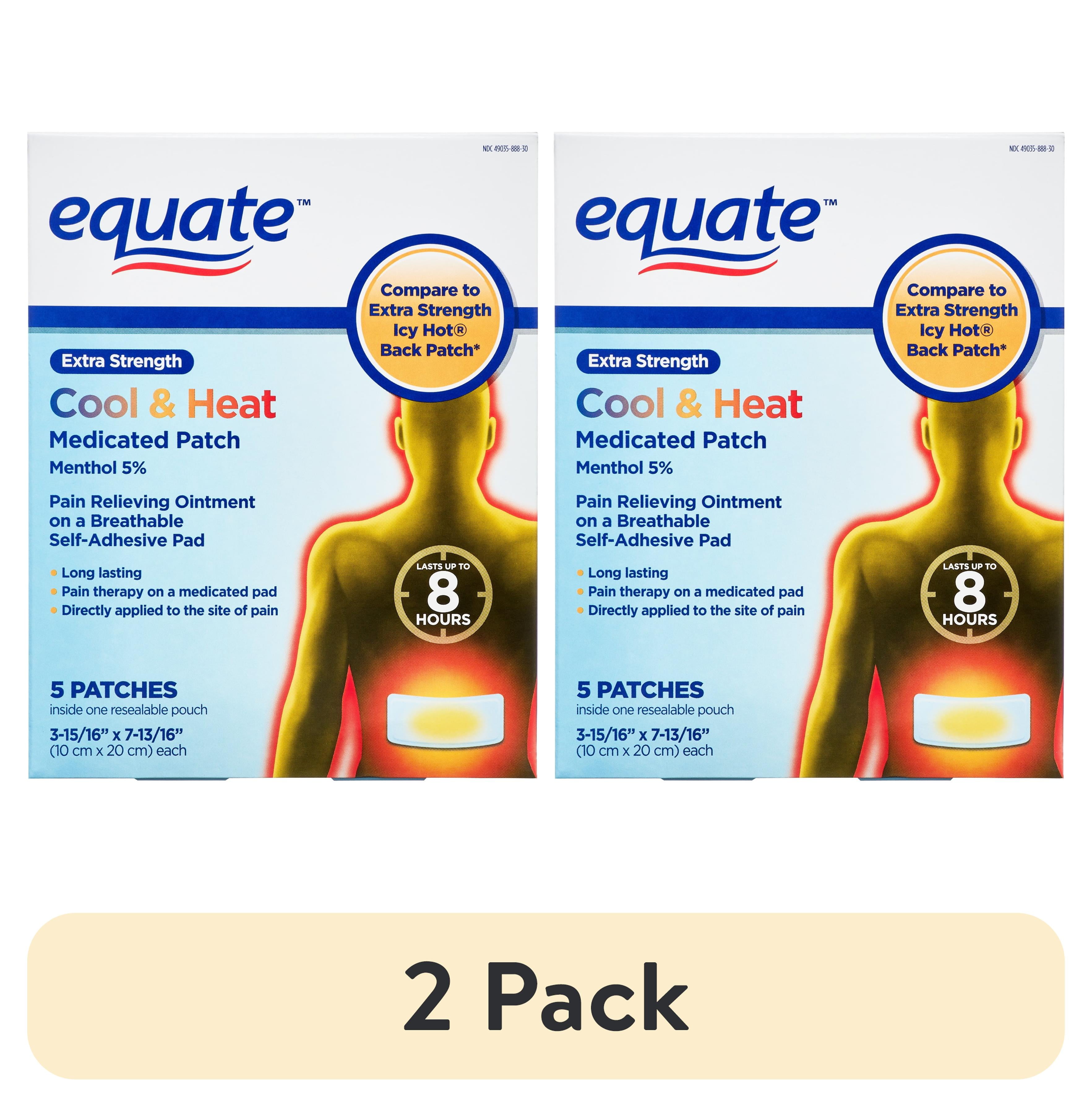 (2 pack) Equate Extra Strength Cool & Heat Medicated Patch 5% Menthol ...