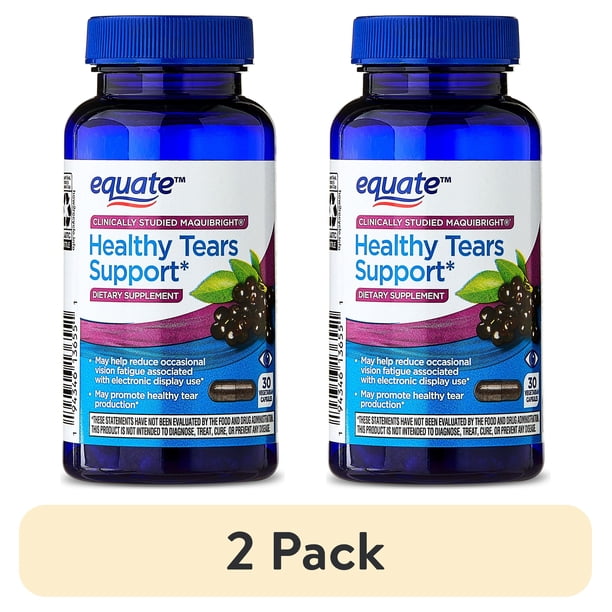 (2 pack) Equate Healthy Tears Support Vegetarian Capsules Maqui Berry ...