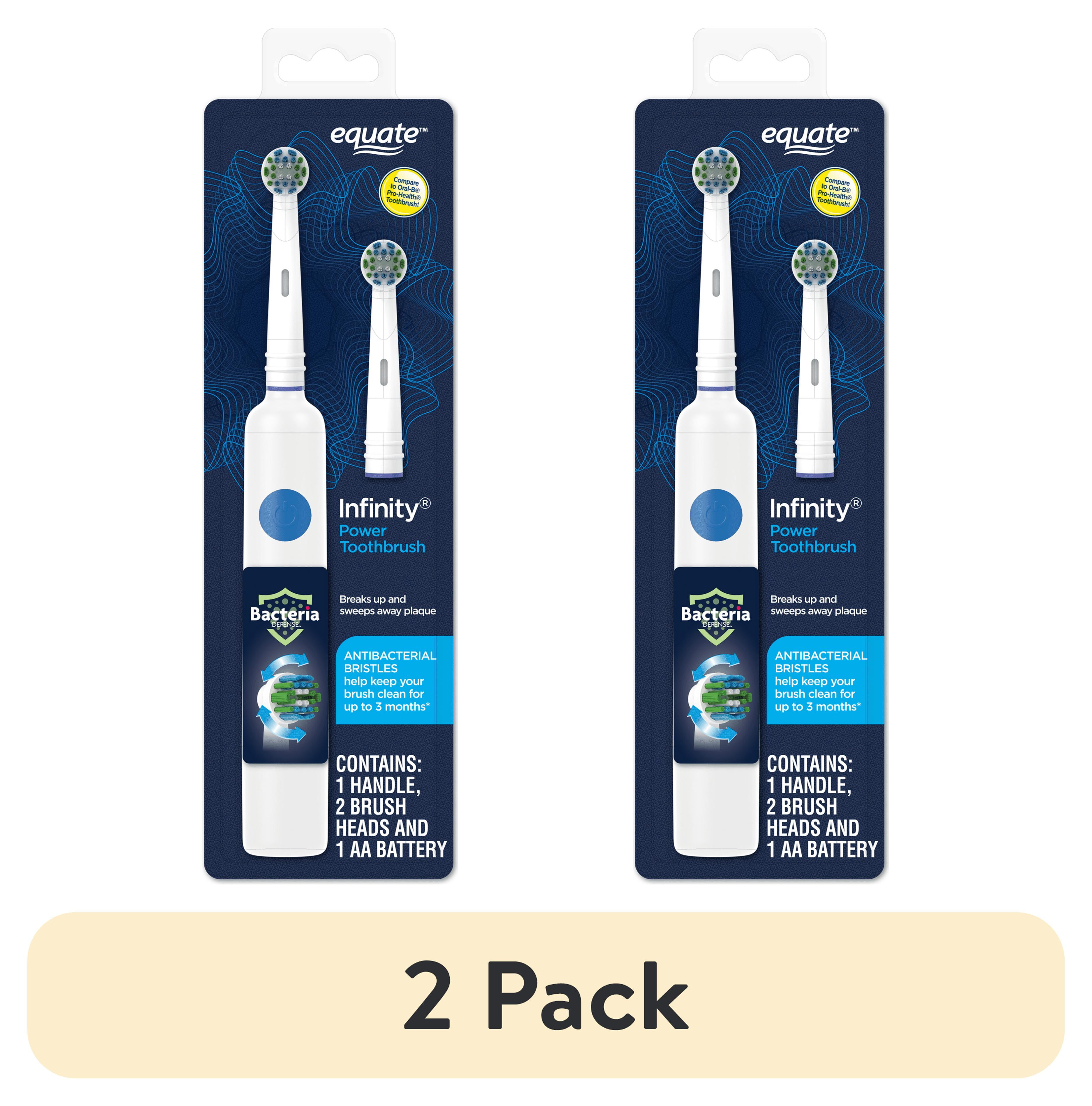(2 pack) Equate Infinity Power Toothbrush with Antibacterial ...