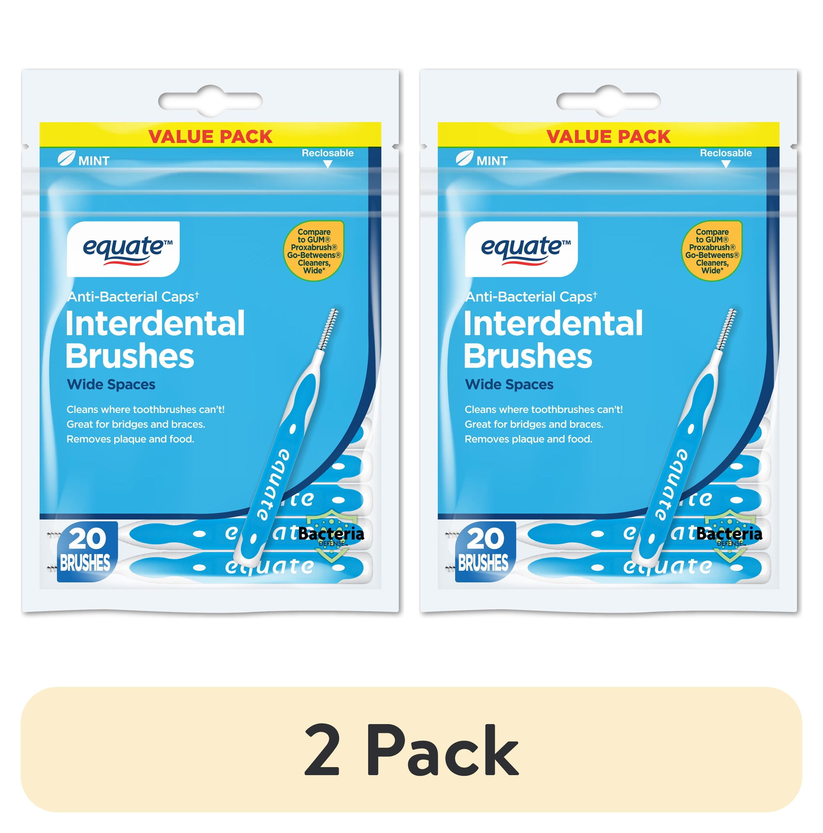 (2 pack) Equate Mint Interdental Brushes, Wide Spaces, 20 Count ...