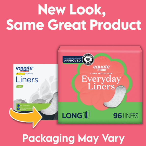 (2 pack) Equate Light Protection Everyday Liners, Size Long (96 Count ...