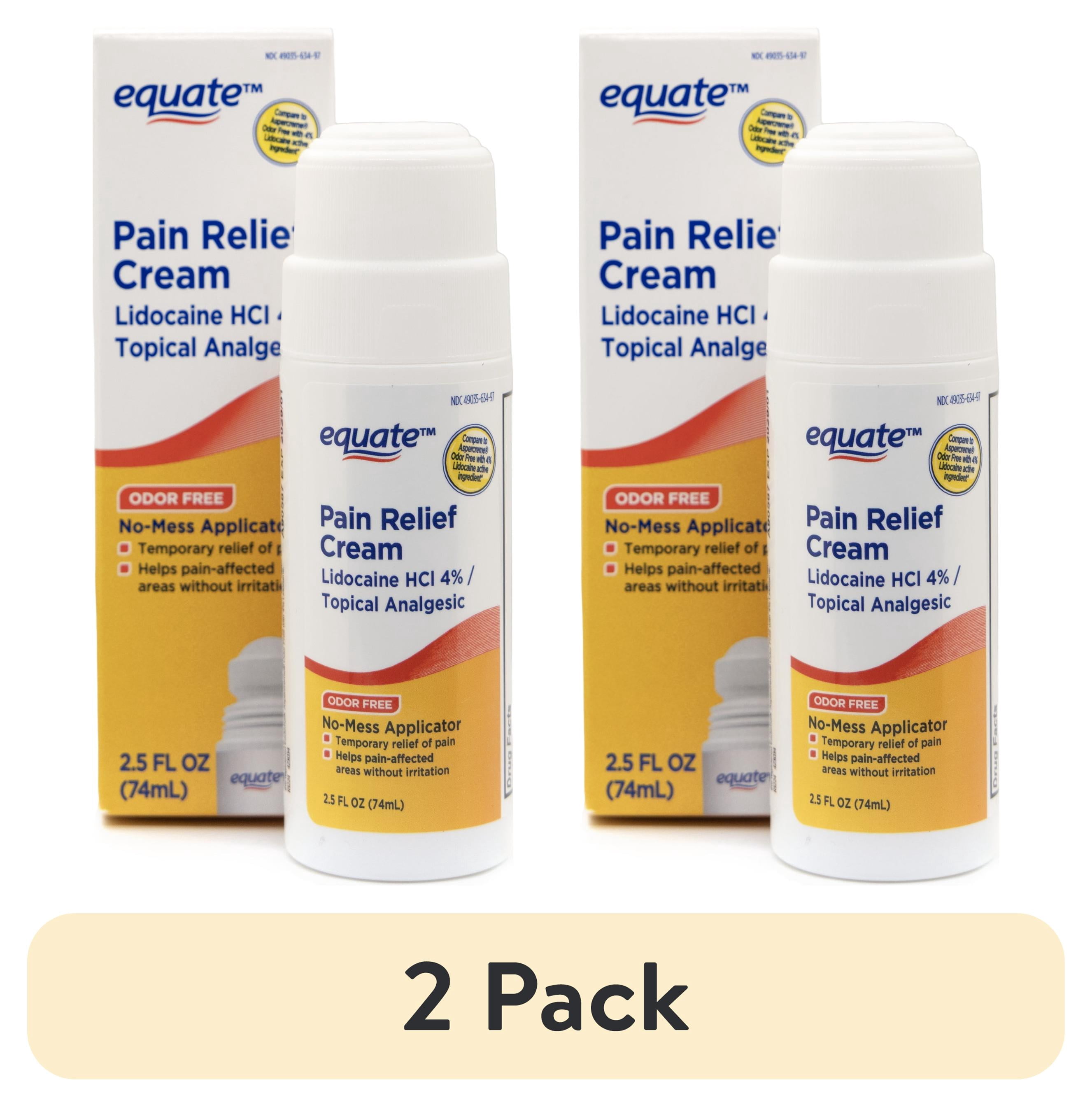 (2 pack) Equate Odor-Free Compare to Aspercreme® Lidocaine HCl Pain ...